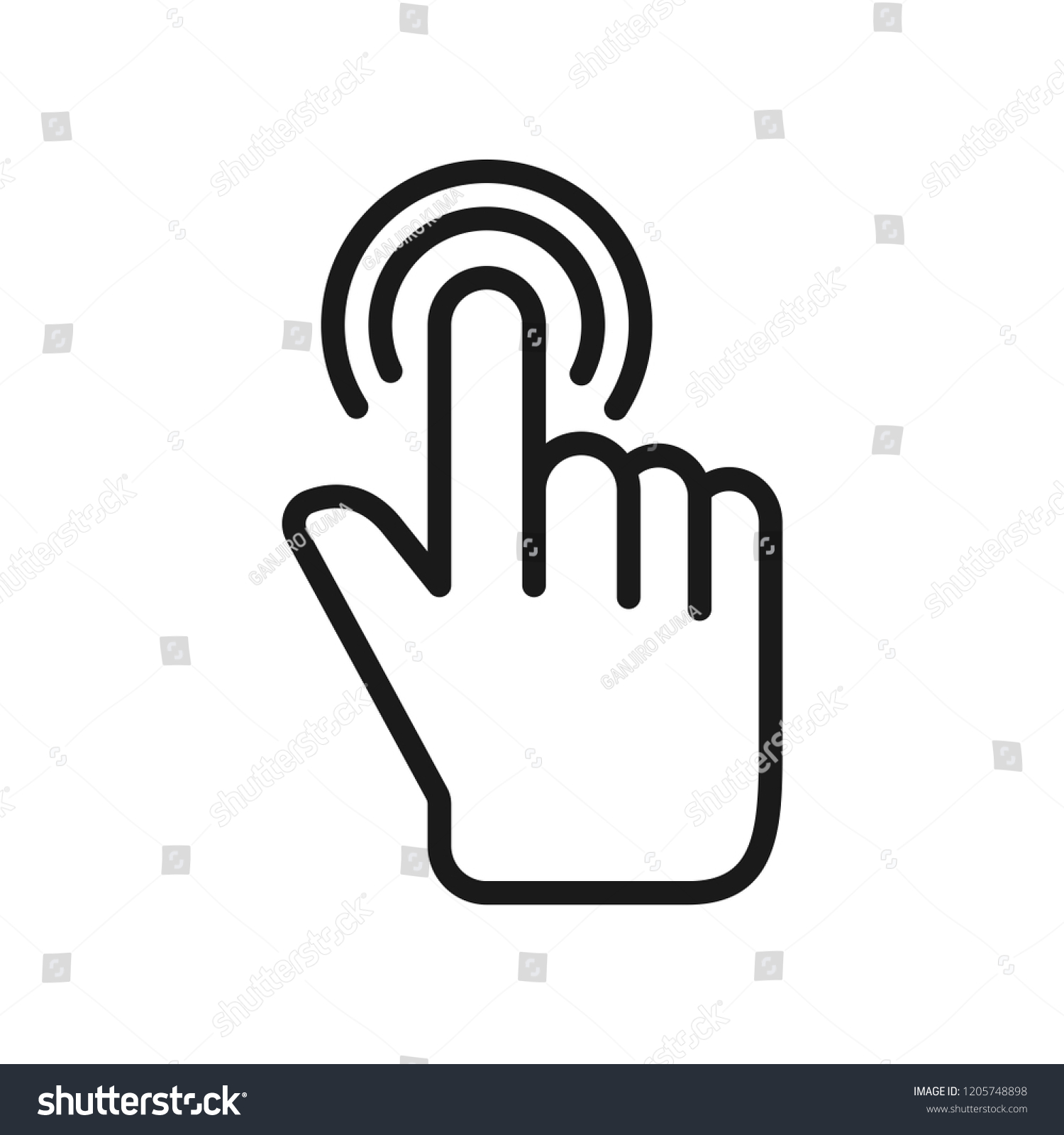 Hand Double Click Simple Flat Design Stock Vector (Royalty Free) 1205748898