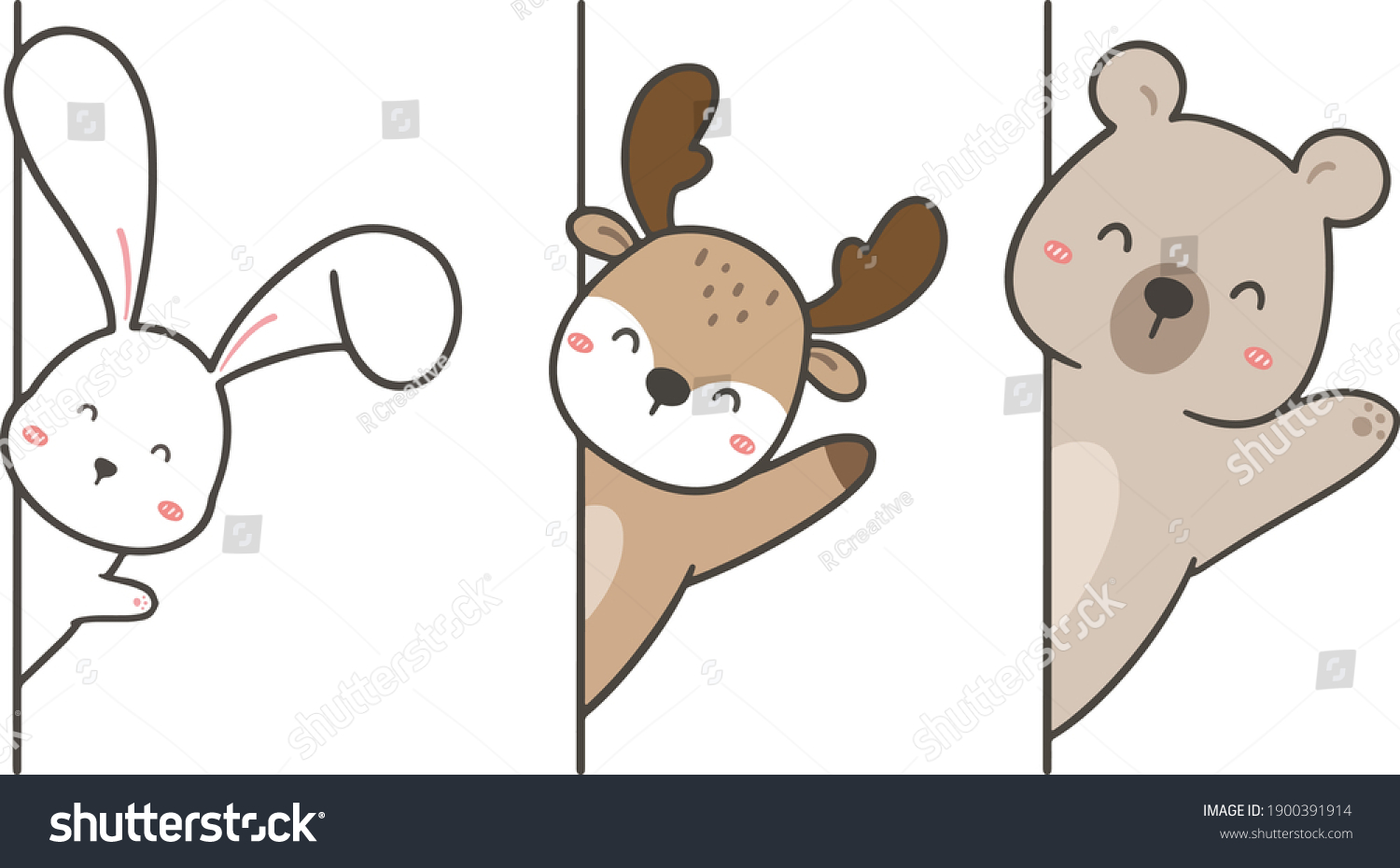 Hand Draw Animals Hands Stock Vector (Royalty Free) 1900391914 ...
