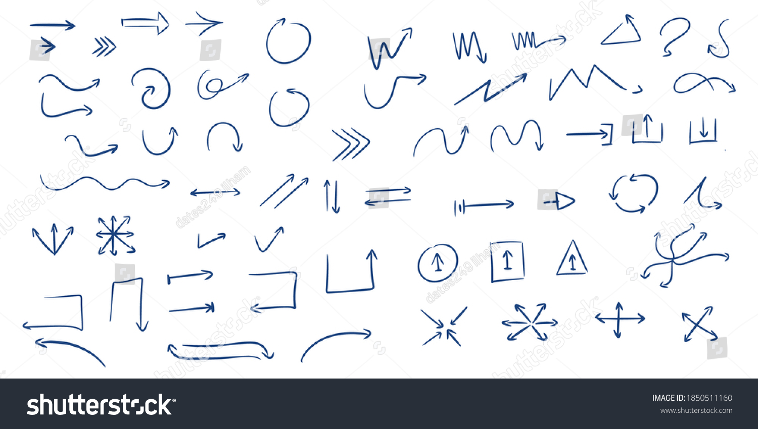 Hand Draw Arrow Set Vector Illustration Stock Vector (Royalty Free ...
