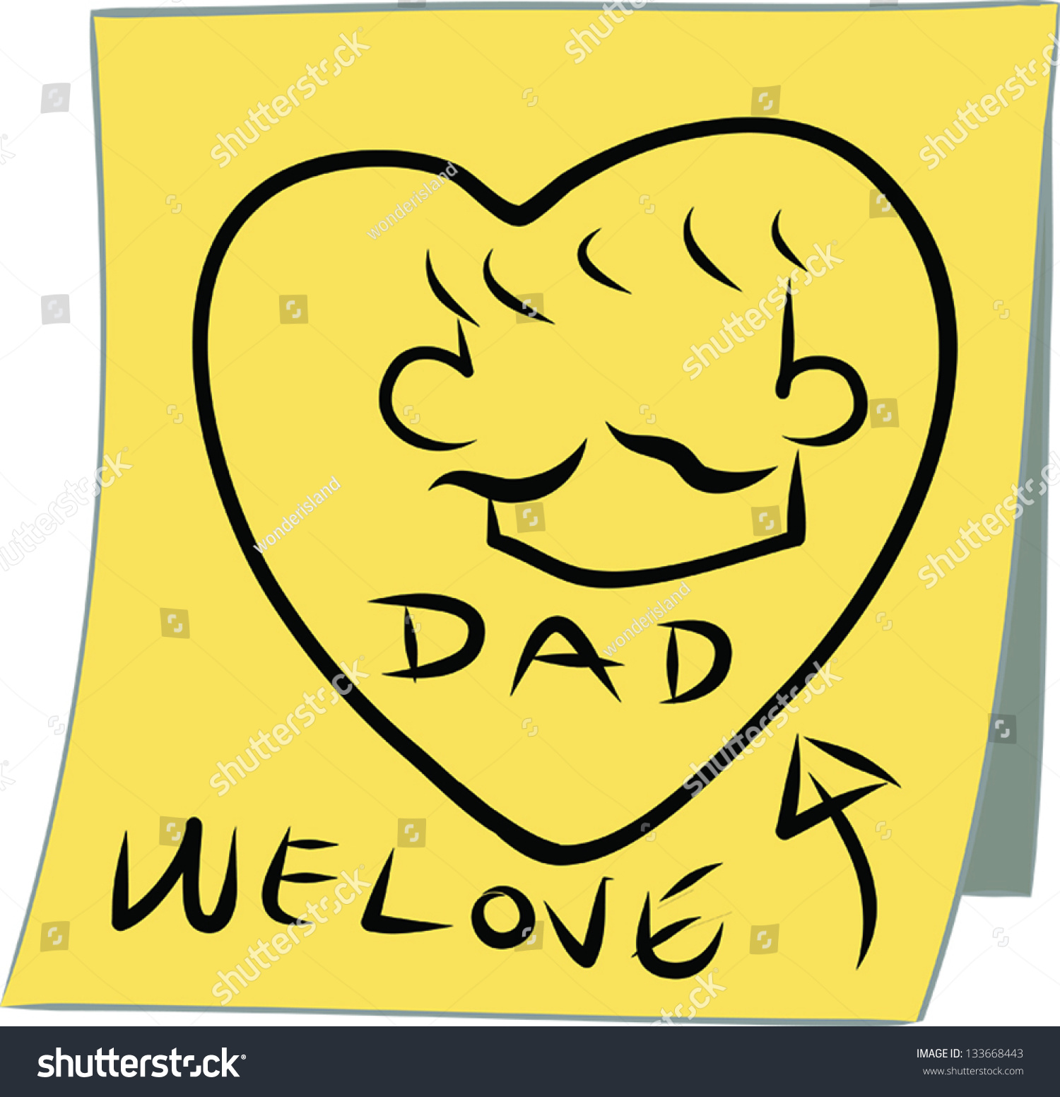 Hand Draw Cartoon On Paper Note Stock Vector 133668443 - Shutterstock