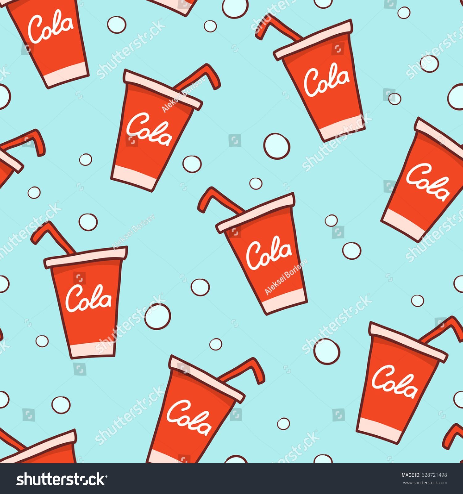 Handdraw Cola Doodle Cola Seamless Pattern Stock Vector (Royalty Free ...
