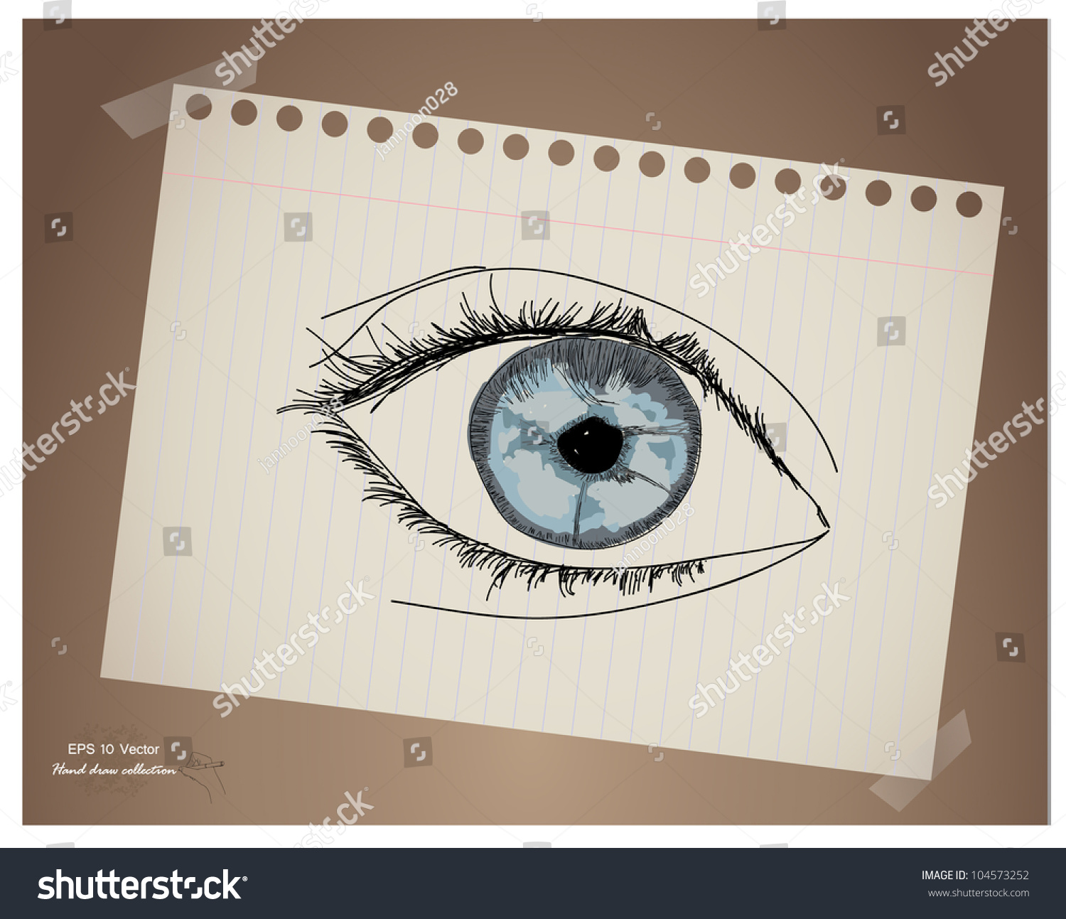 Hand Draw Eye Paper Eps10 Vector Stock Vector (Royalty Free) 104573252 ...