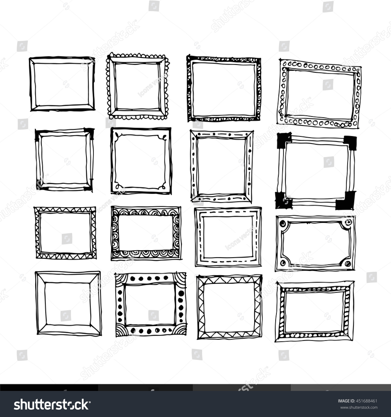 Hand Draw Frame Icon Illustration Design Stockvector 451688461 ...