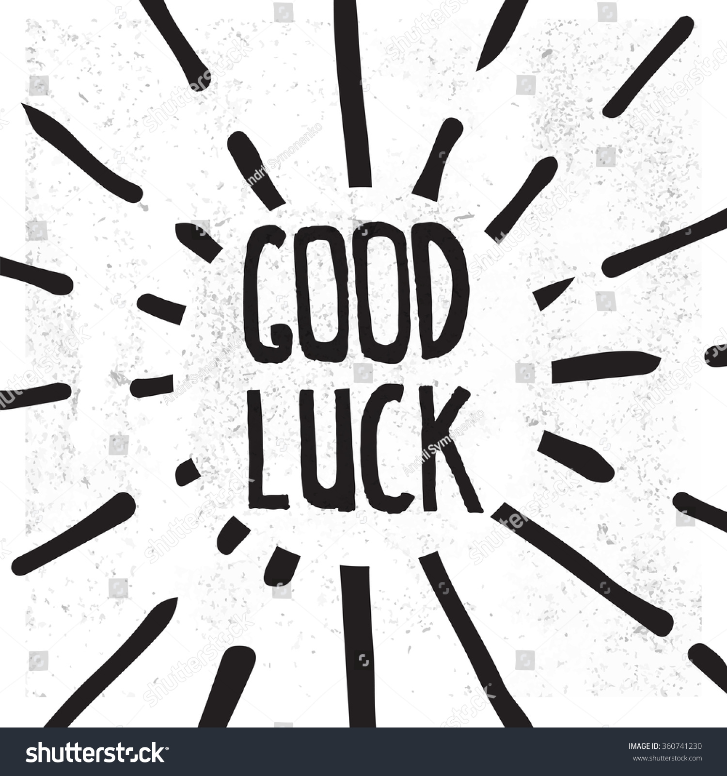 Hand Draw Good Luck Lettering Stock Vector (Royalty Free) 360741230 ...