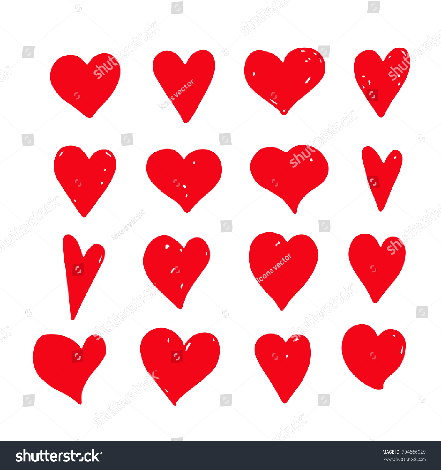 Hand Draw Heart Icon Stock Vector (Royalty Free) 794666929