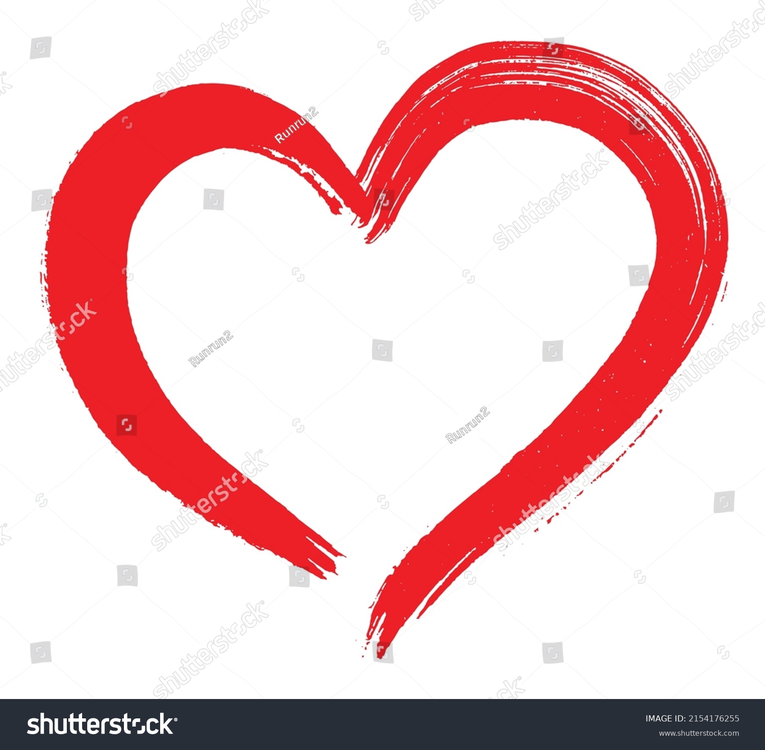 Hand Draw Heart Shape Vector Isolated Stock Vector (Royalty Free ...