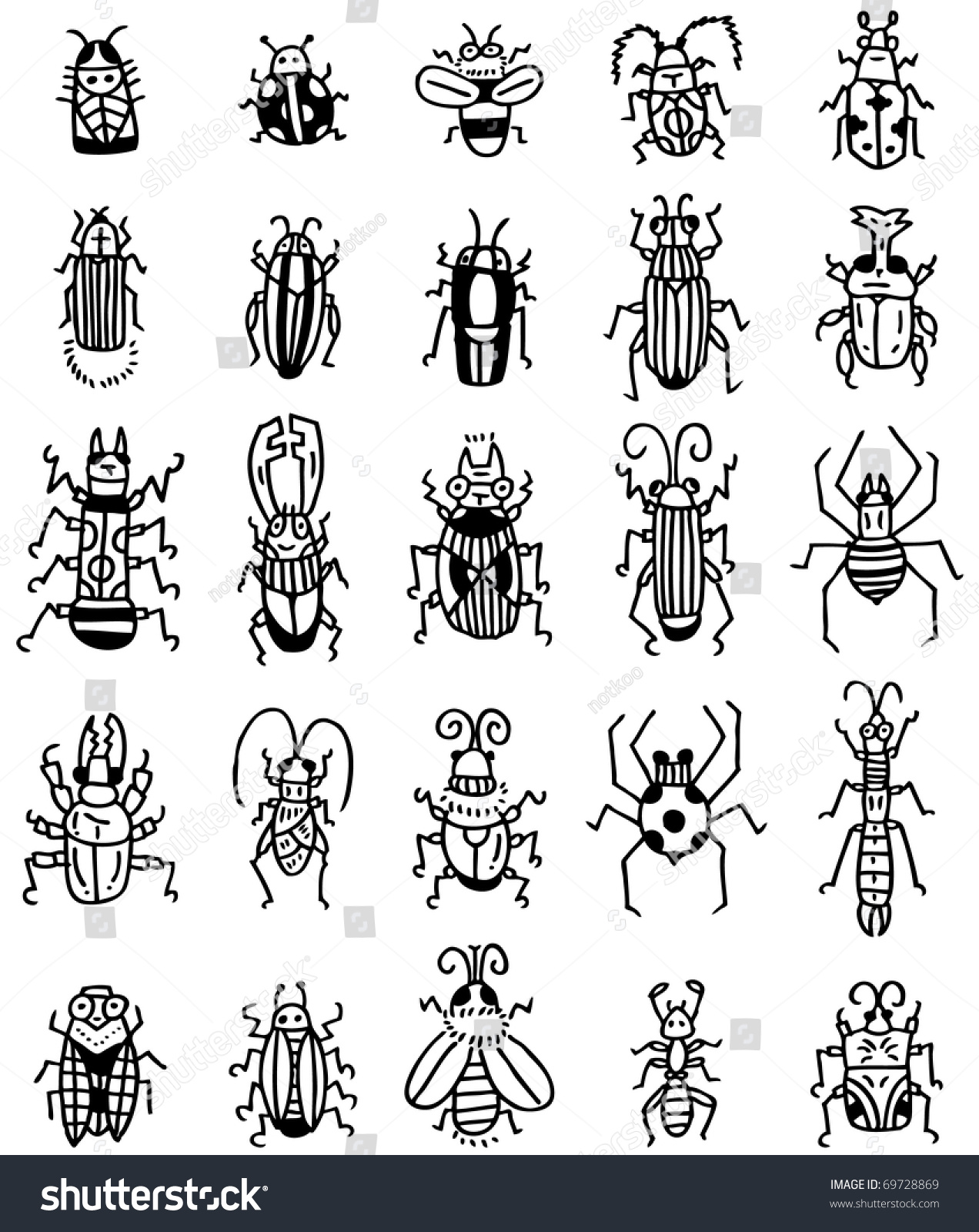 Hand Draw Insect Icon Stock Vector (Royalty Free) 69728869 | Shutterstock