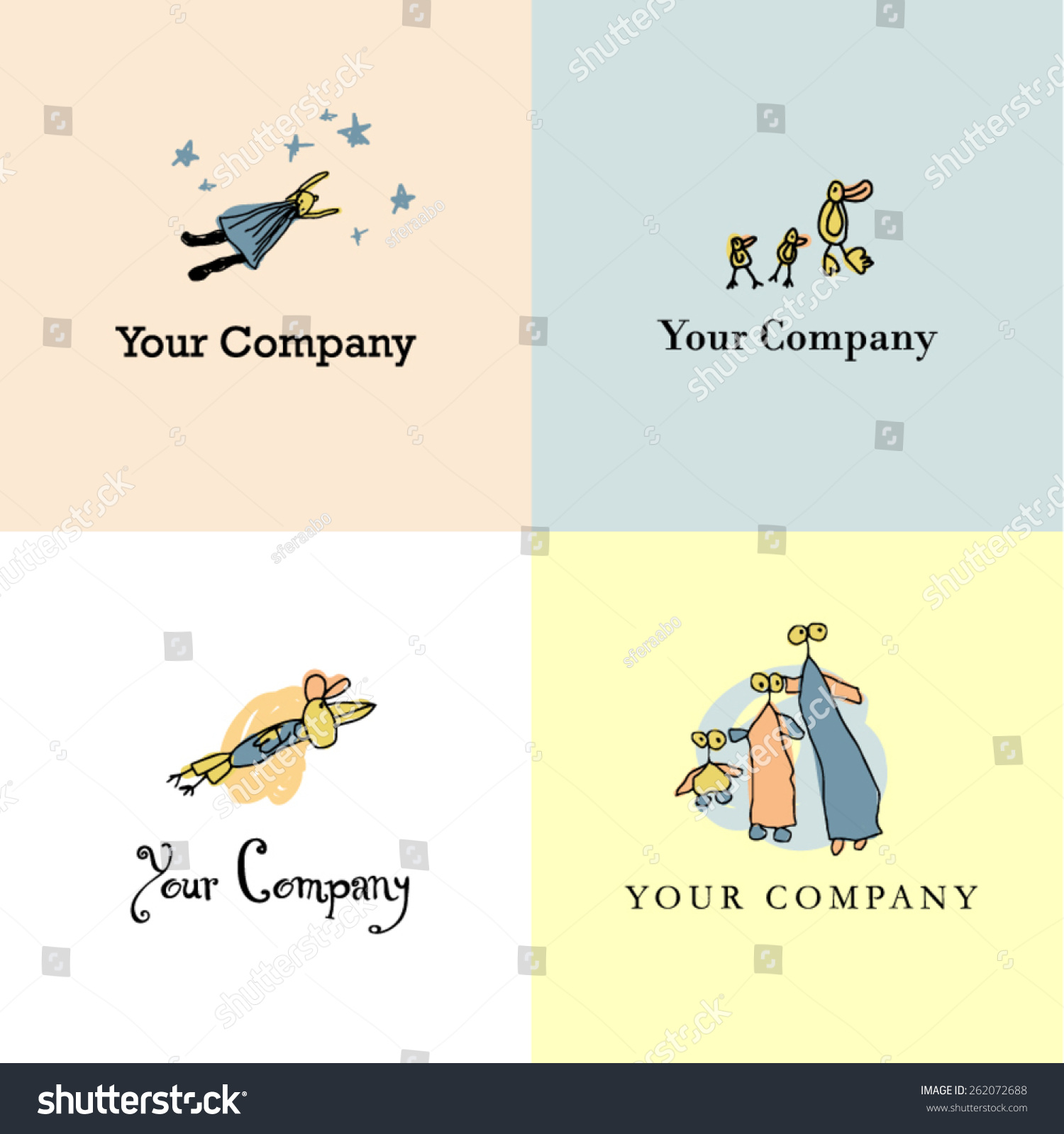 Hand Draw Logo Template Stock Vector (Royalty Free) 262072688 ...