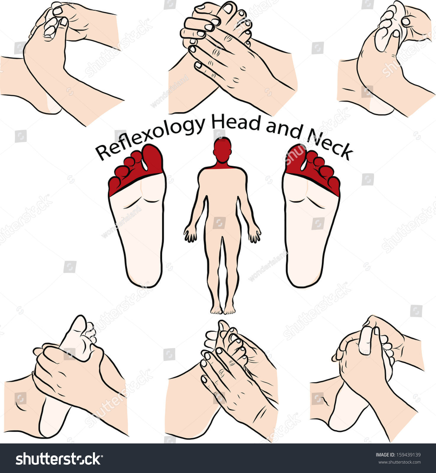 Hand Draw Reflexology Stock Vector (Royalty Free) 159439139 | Shutterstock