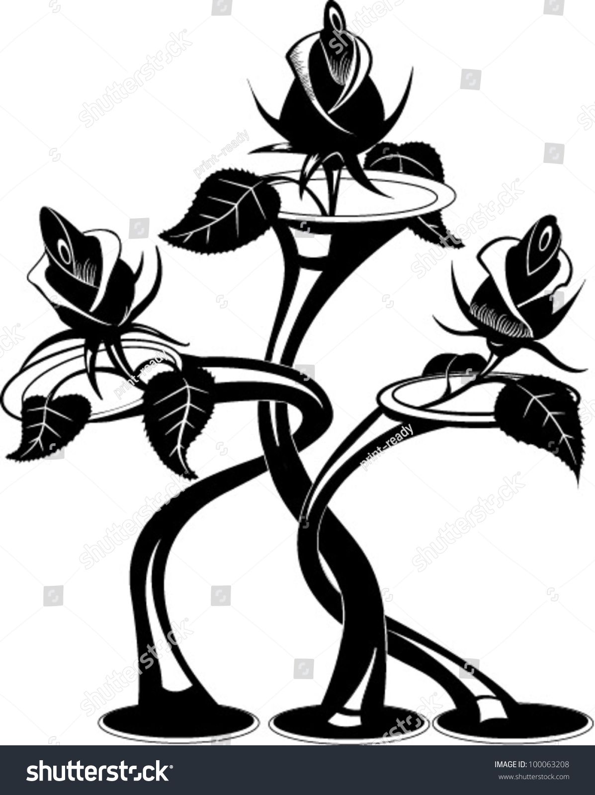 Hand Draw Roses Stock Vector (Royalty Free) 100063208 | Shutterstock