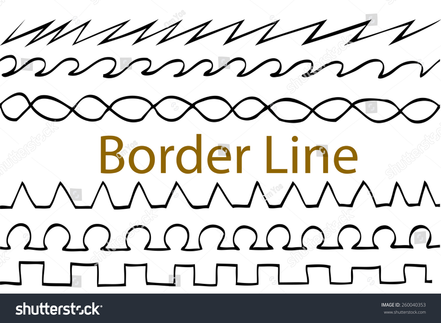 Hand Draw Sketch Border Line Stock Vector (Royalty Free) 260040353
