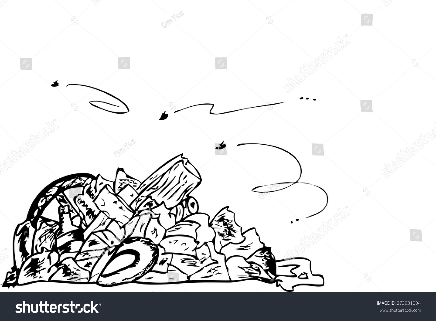 Hand Draw Sketch Trash Stock Vector 273931004 - Shutterstock