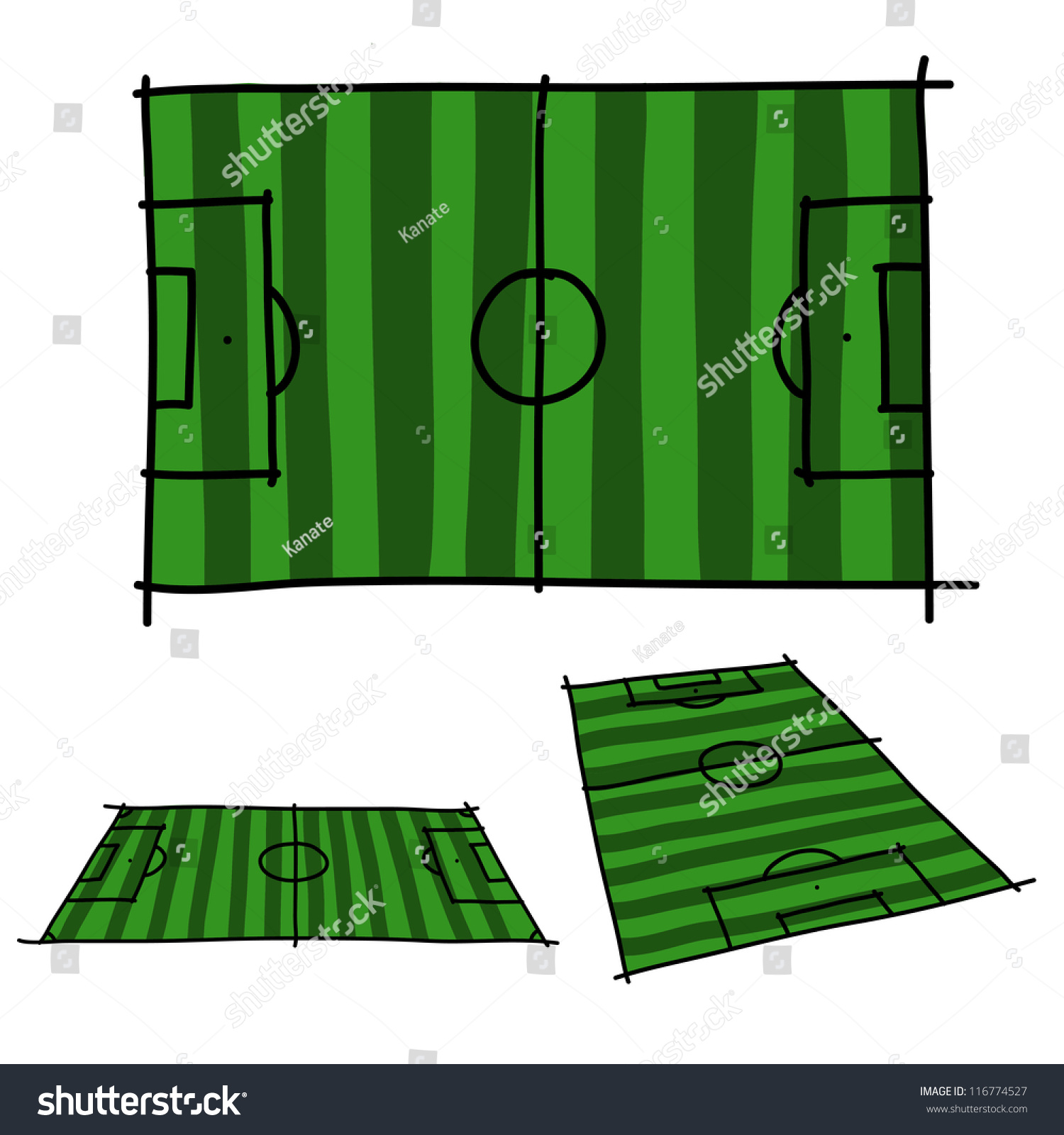 Hand Draw Soccer Field Vector Stock Vector (Royalty Free) 116774527