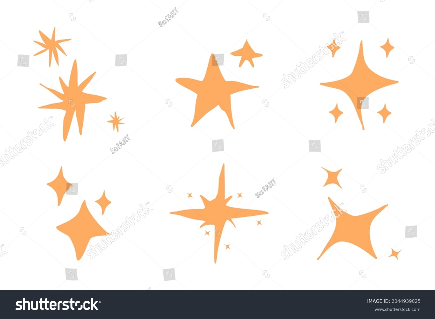 Hand Draw Sparkling Set Vector Illustration Stock Vector (Royalty Free ...