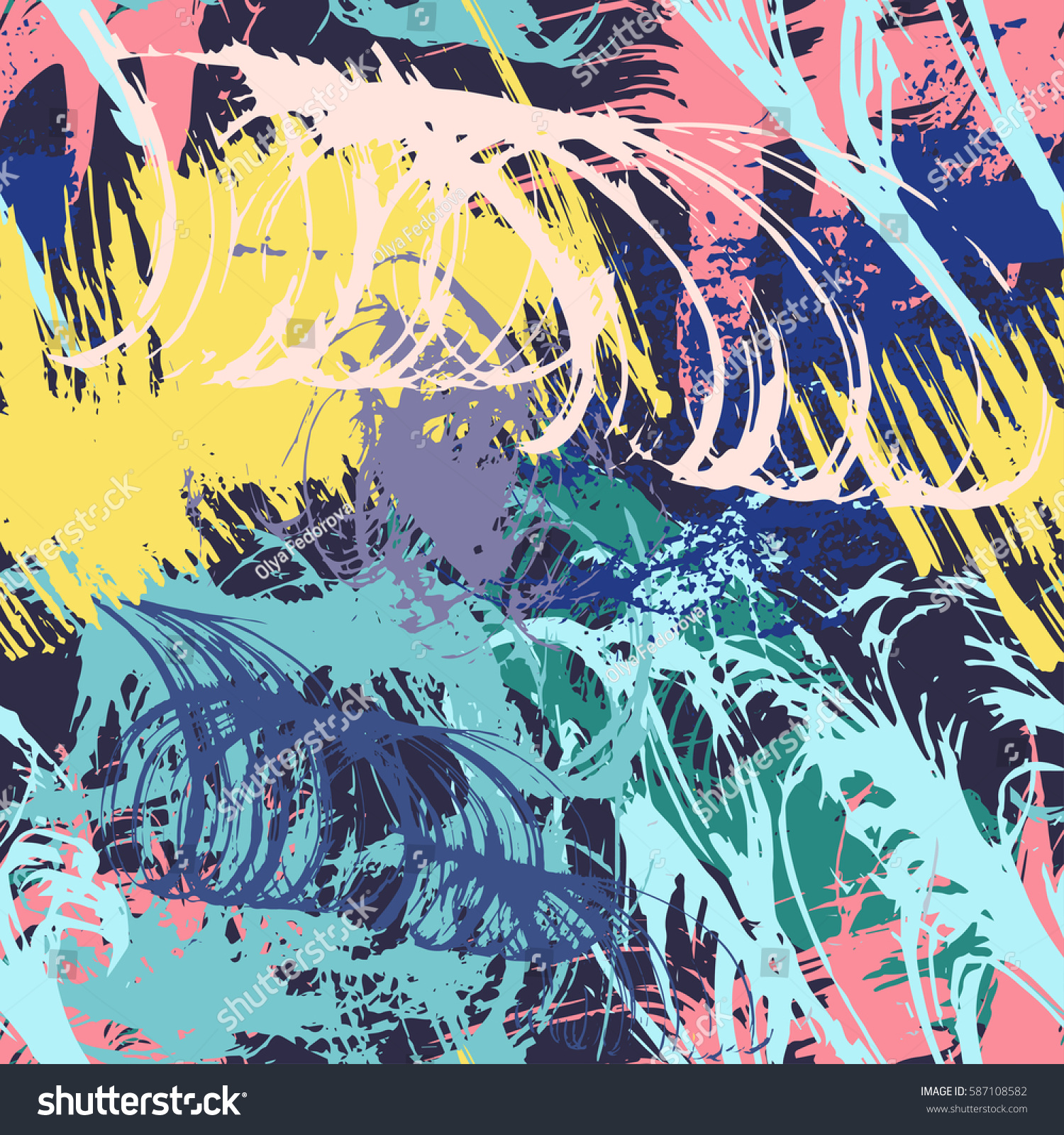 Hand Draw Vector Seamless Pattern Brush Stock Vector (Royalty Free ...