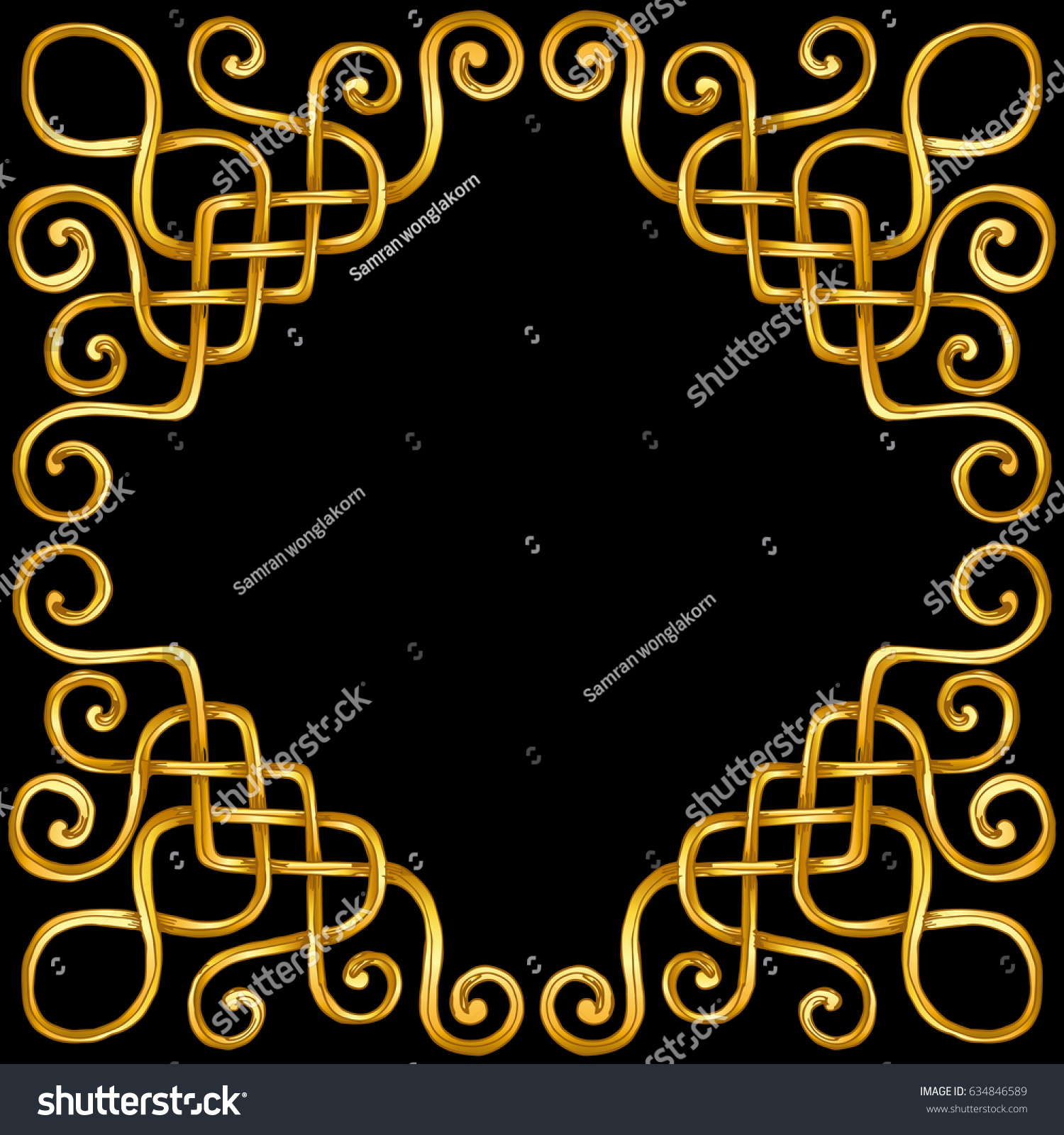 Hand Draw Vintage Baroque Frame Scroll Stock Vector (Royalty Free ...