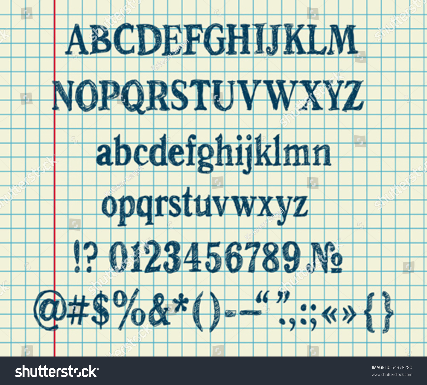 Hand Drawing Alphabet Stock Vector (Royalty Free) 54978280