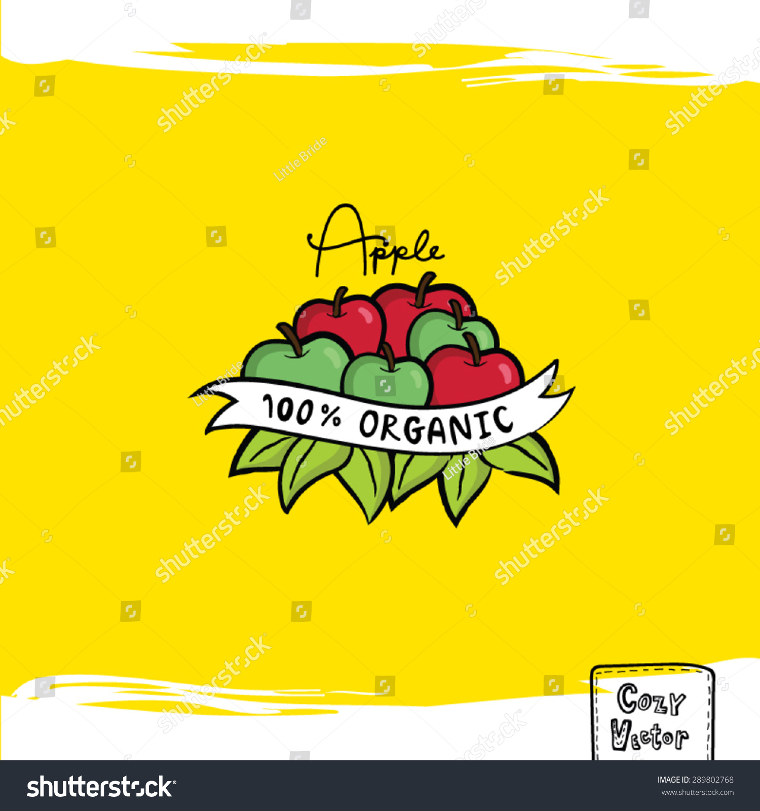 Hand Drawing Apple Banner Logo Vector Stock Vector (Royalty Free ...
