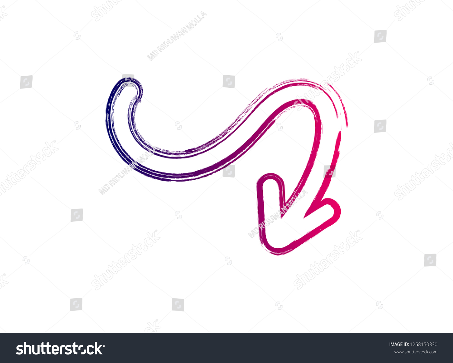 Hand Drawing Arrow Symbol Stock Vector (Royalty Free) 1258150330 ...