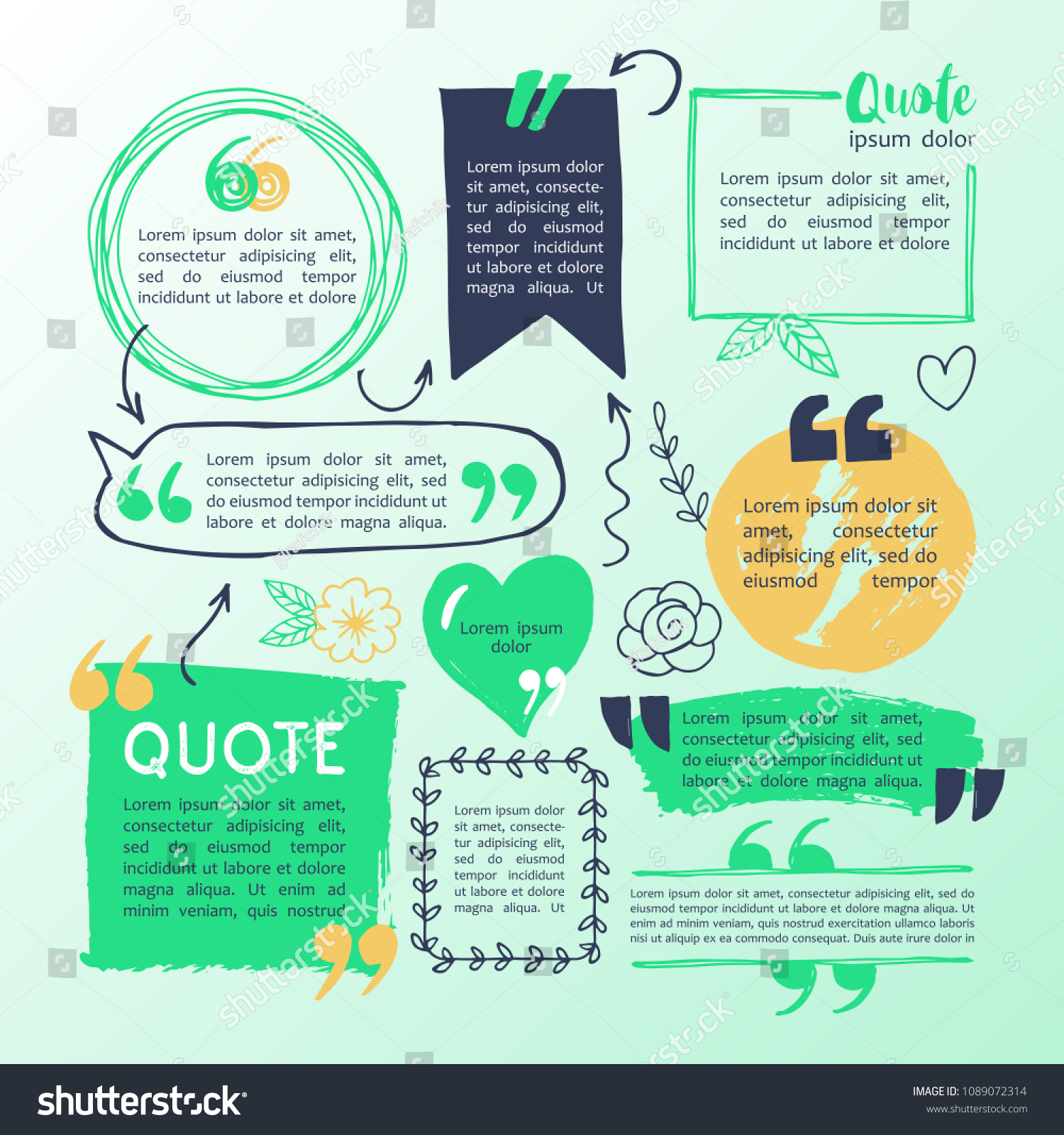 Hand Drawing Block Quote Pull Quote Stock Vector (Royalty Free ...