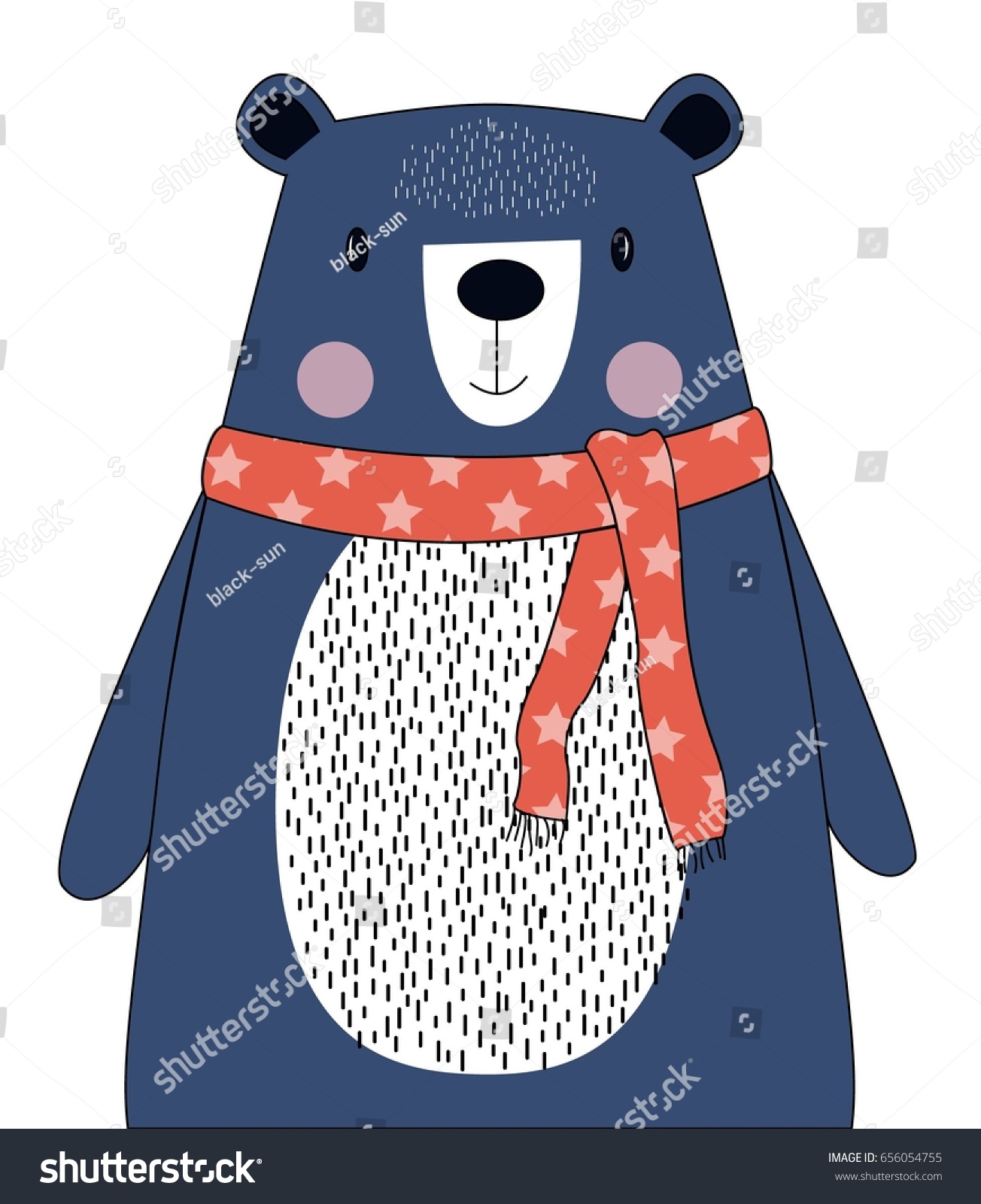 Hand Drawing Cute Bear Vector Illustration Stock Vector (Royalty Free ...