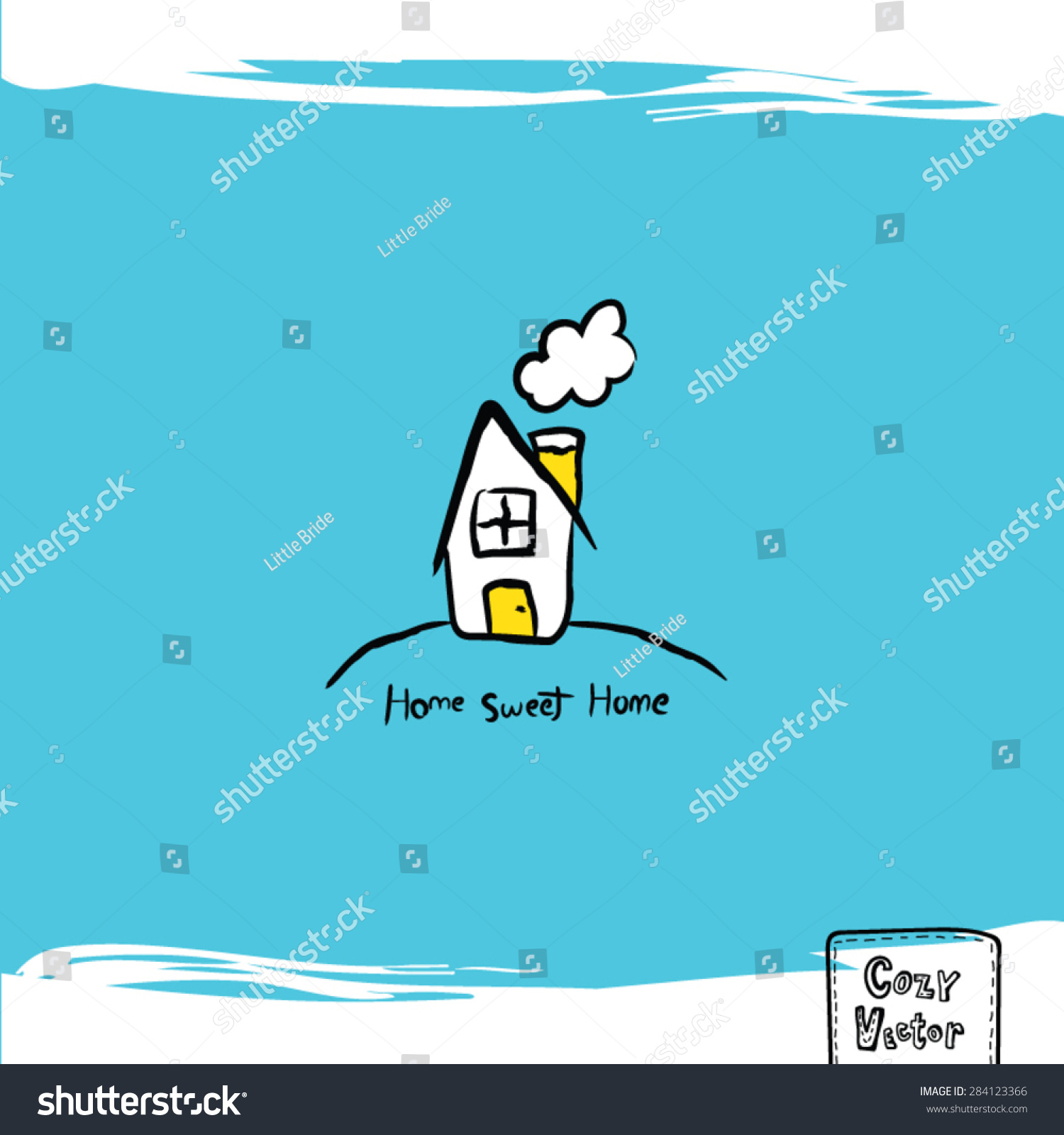 Hand Drawing House Logo Vector: vector de stock (libre de regalías ...