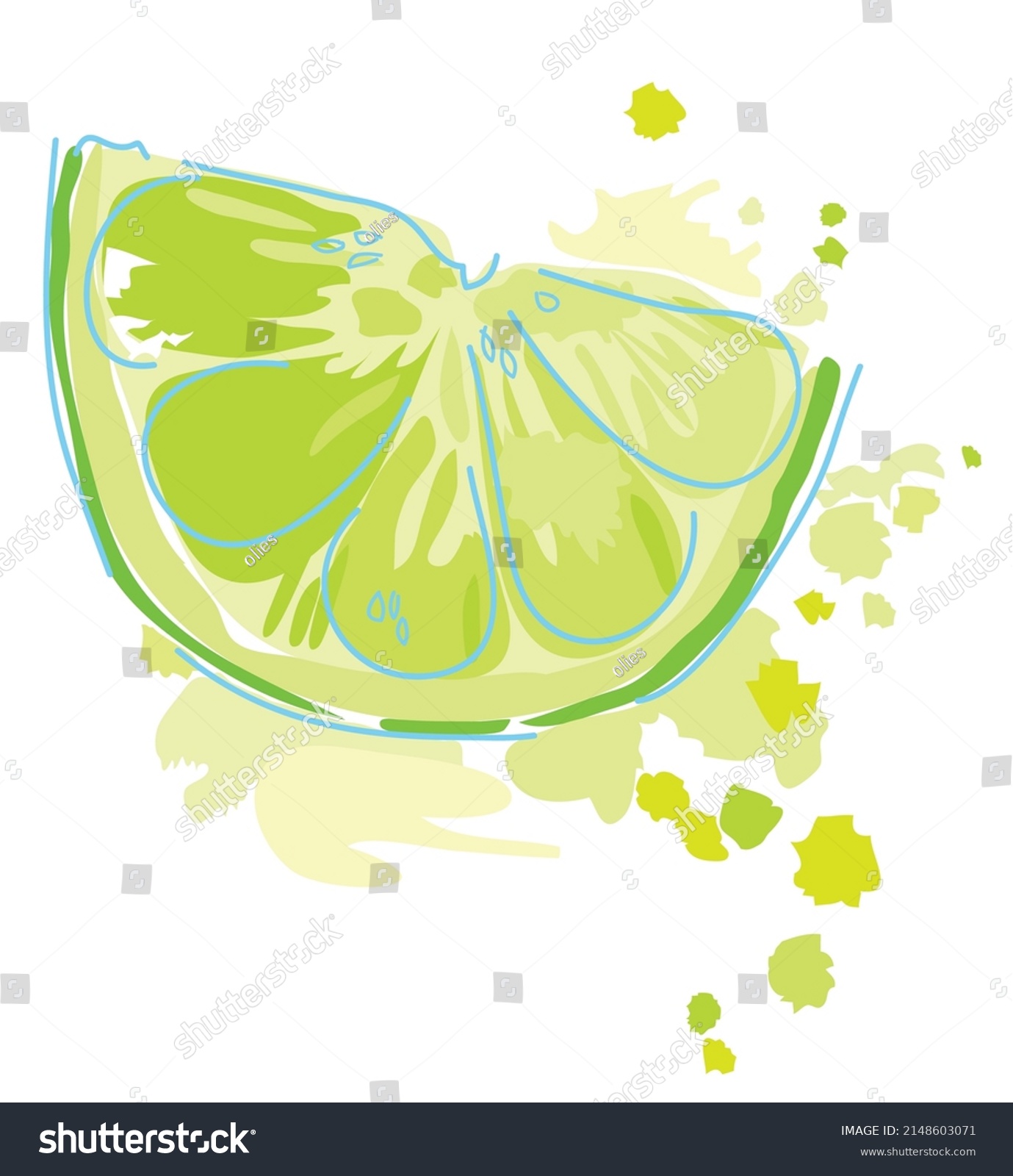 Hand Drawing Lime Tropical Vector Backgroundnatural Stock Vector ...