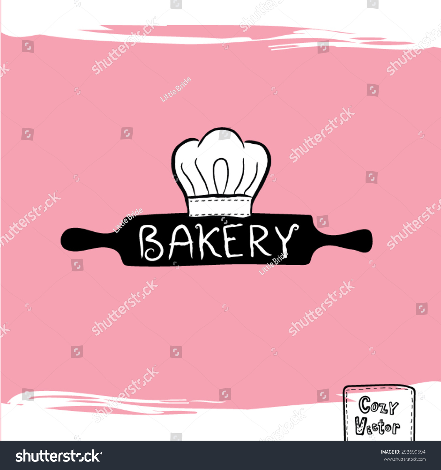 Hand Drawing Rolling Pin Chef Hat Stock Vector (Royalty Free) 293699594