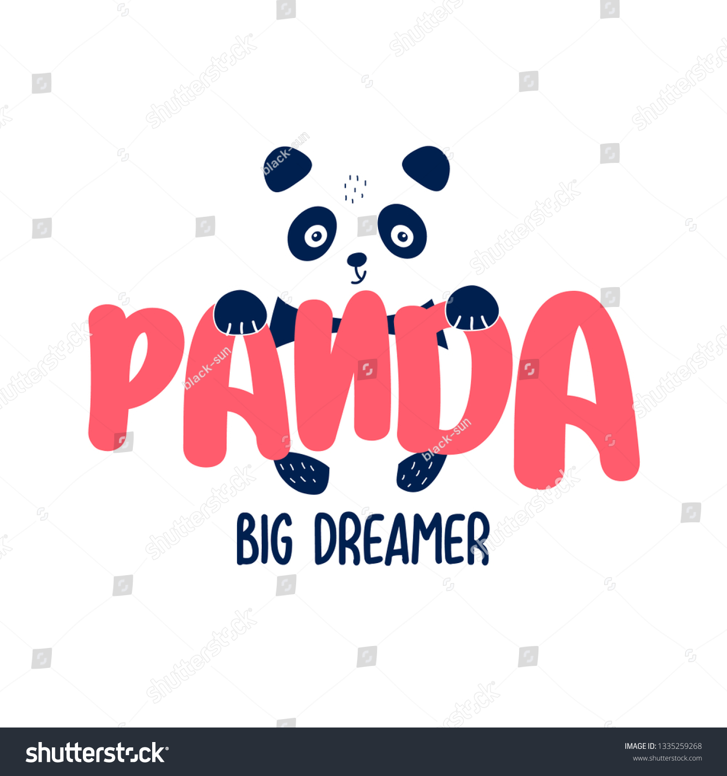Hand Drawing Sweet Panda Illustration Vector Stock Vector (Royalty Free ...