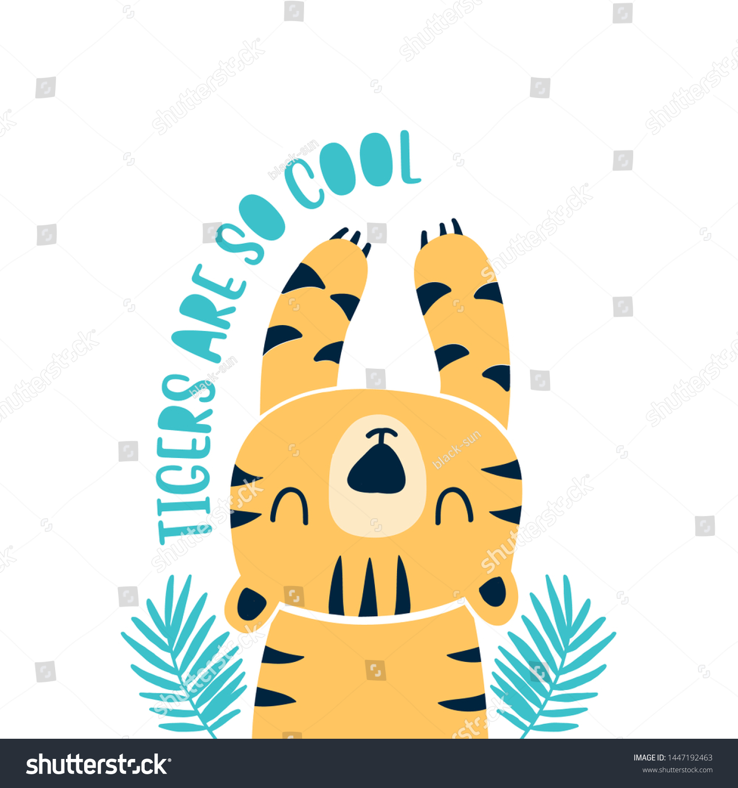 Hand Drawing Tiger Illustration Vector Stock Vector (Royalty Free ...
