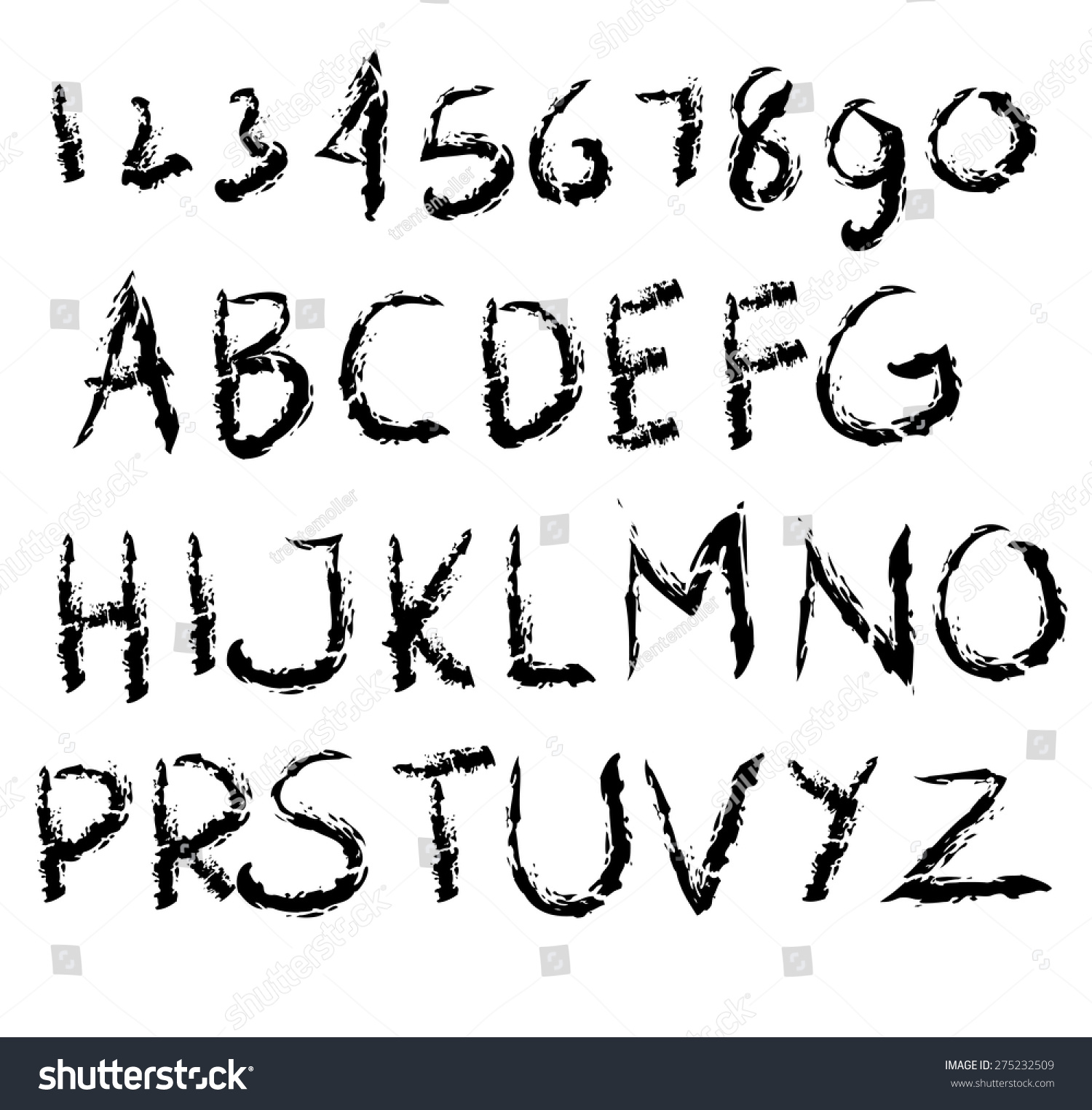 Hand Drawing Vector Brush Alphabet Stock Vector (Royalty Free) 275232509