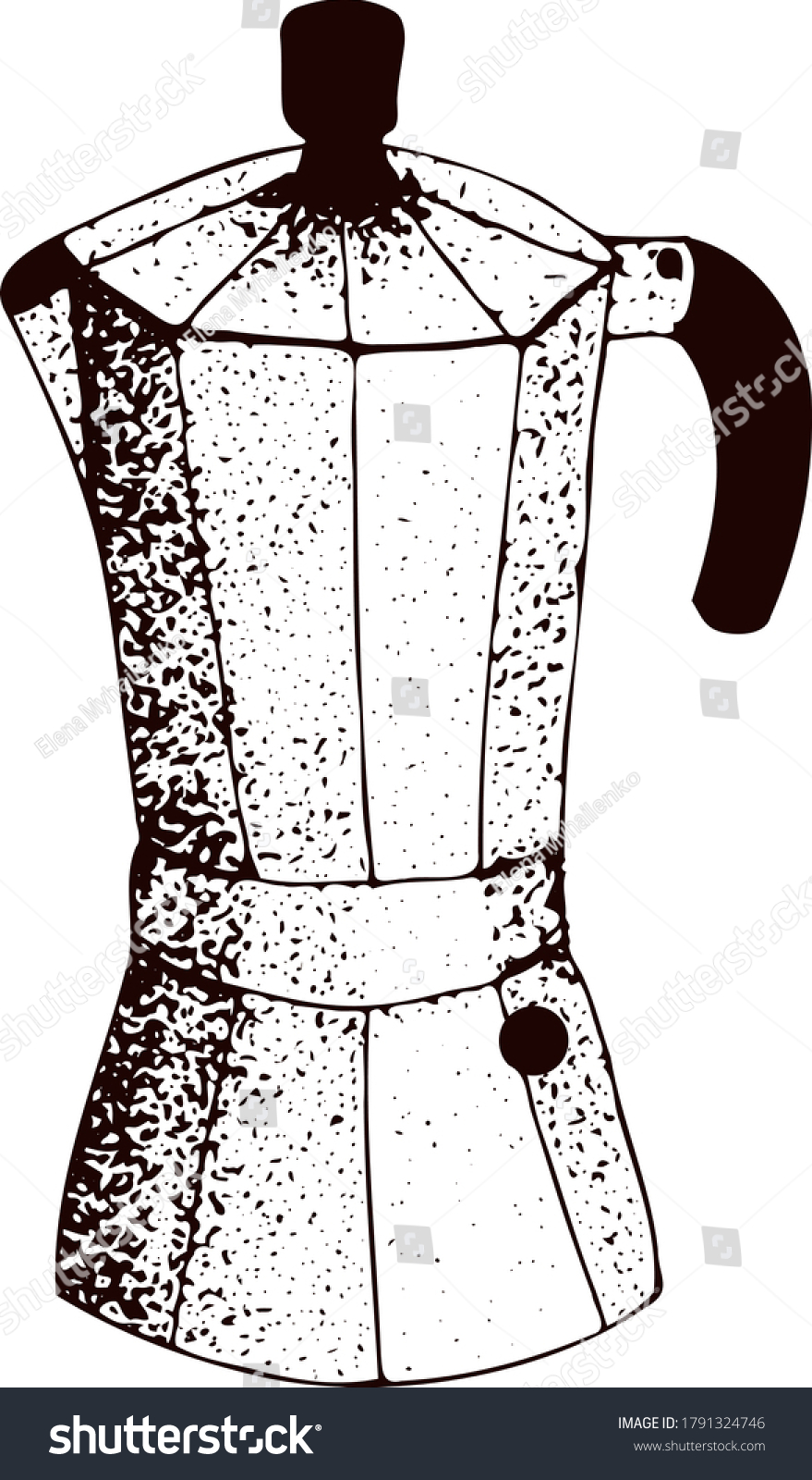 Hand Drawing Vector Coffee Pot Stock Vector (Royalty Free) 1791324746 ...