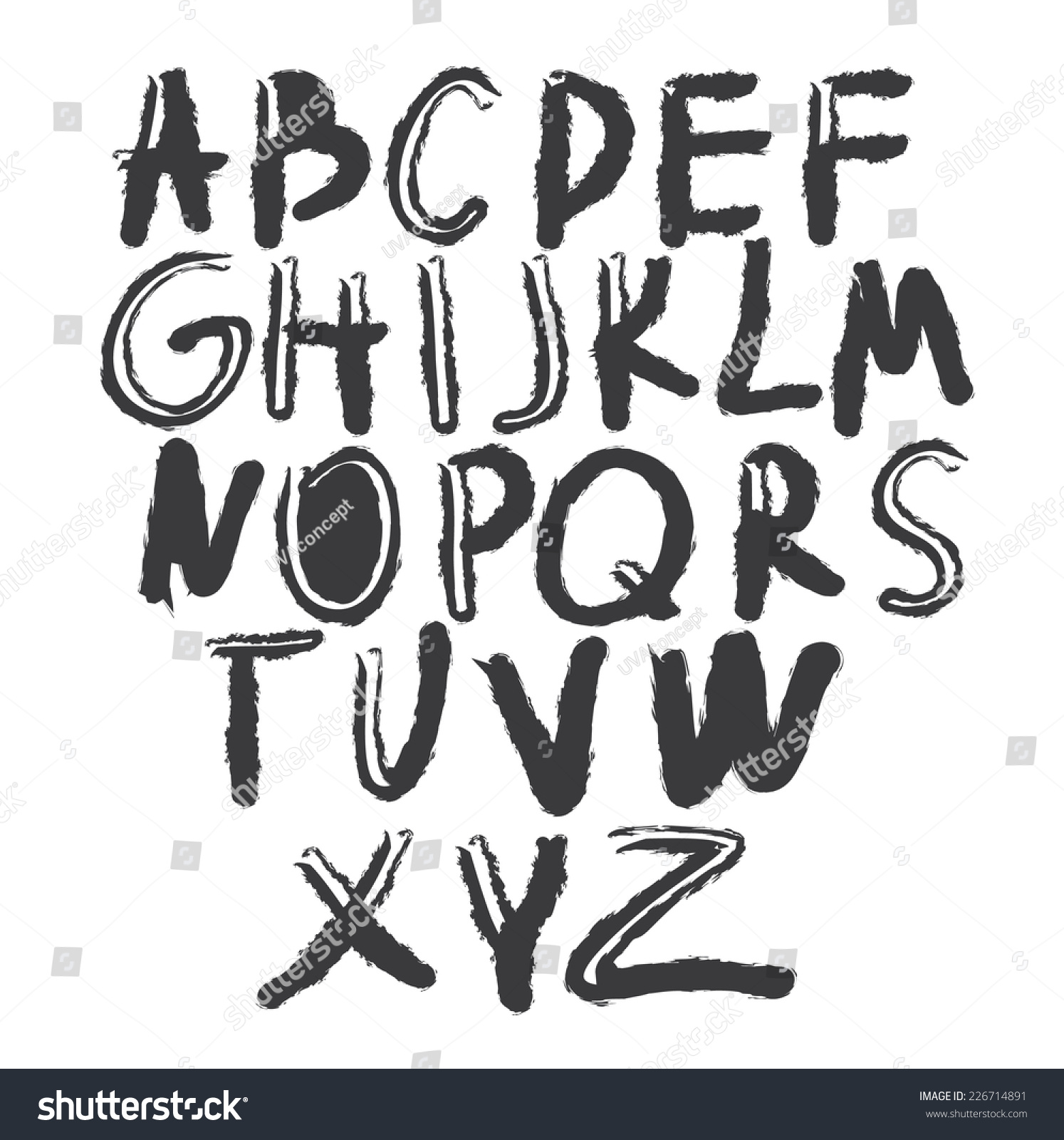 Vektor Stok Hand Drawing Vector Letters (Tanpa Royalti) 226714891 ...