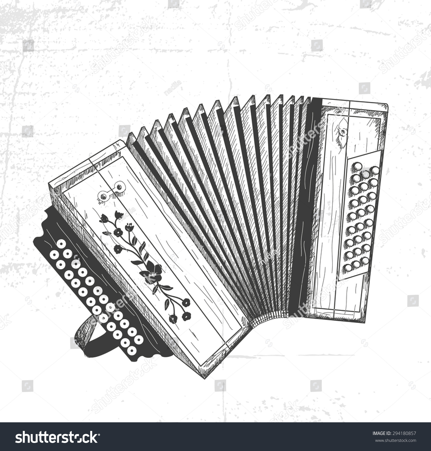 Hand Drawn Accordion Stock Vector (Royalty Free) 294180857