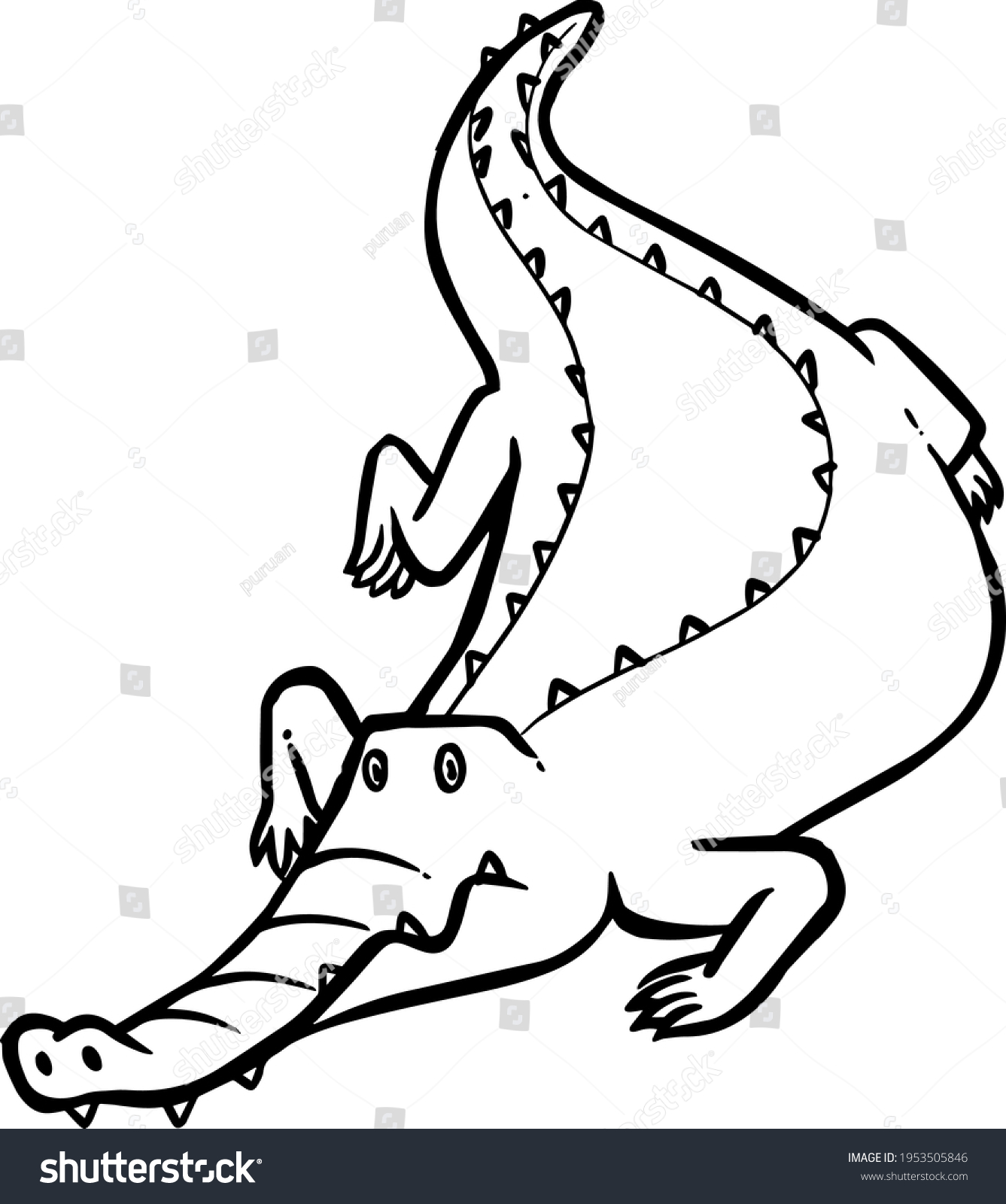 Hand Drawn Alligator Vector Illustration Stock Vector (Royalty Free ...