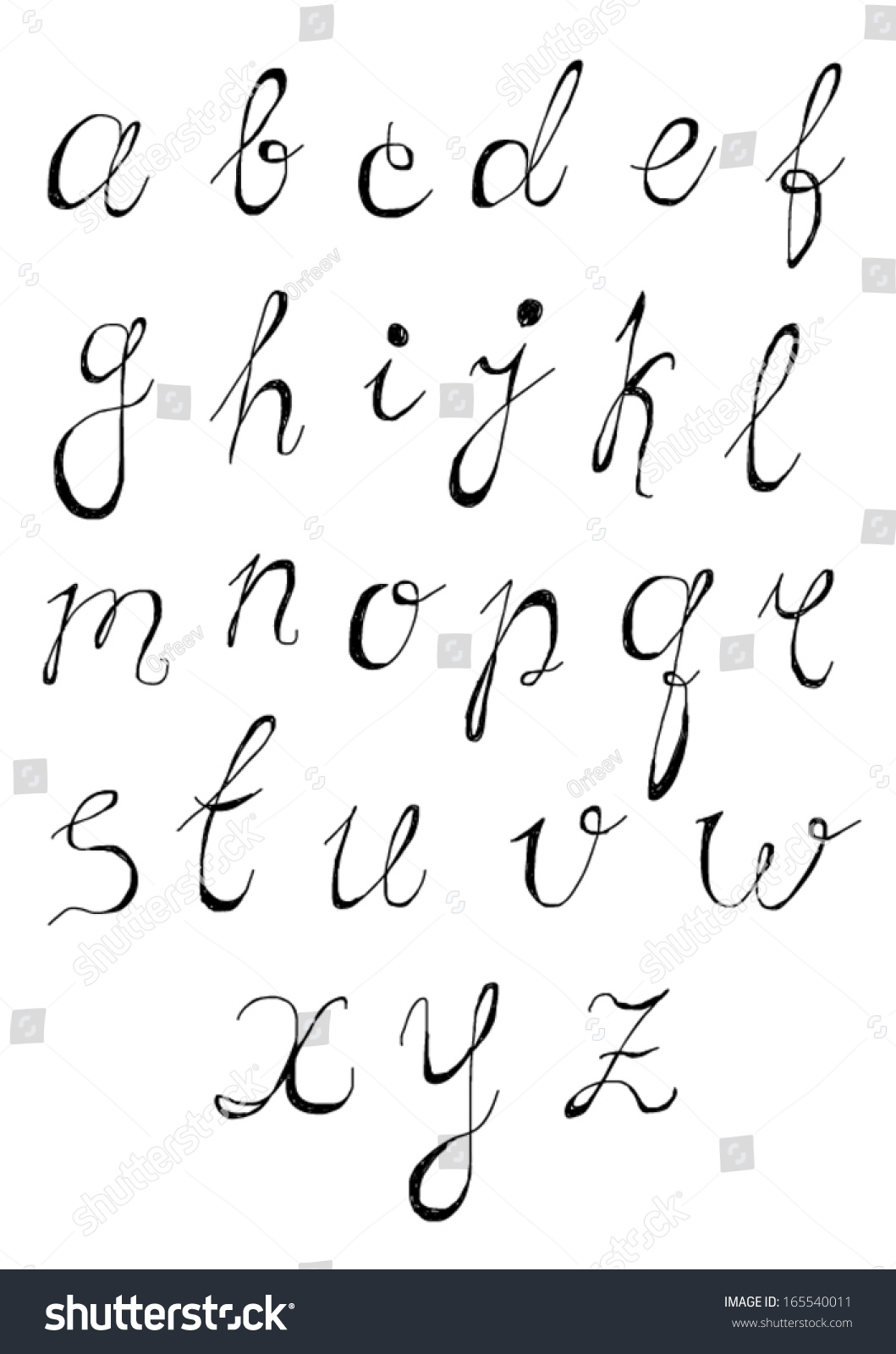 Hand Drawn Alphabet Stock Vector (Royalty Free) 165540011