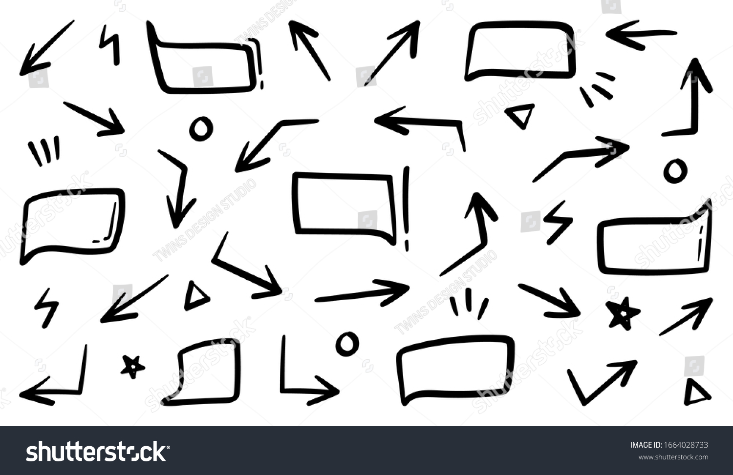 Hand Drawn Arrow Mark Icons Vector Stock Vector (Royalty Free ...