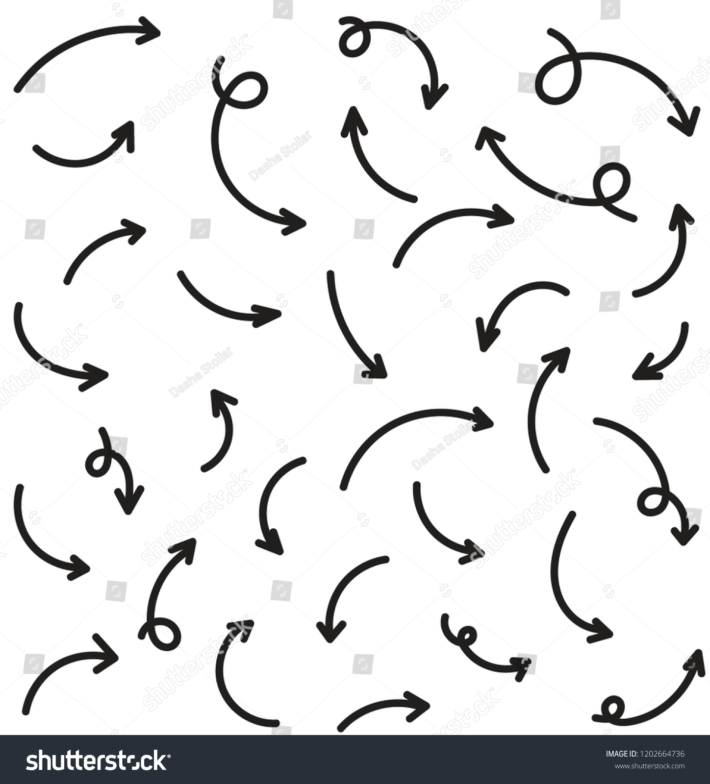 Hand Drawn Arrow Set Stock Vector (Royalty Free) 1202664736 | Shutterstock