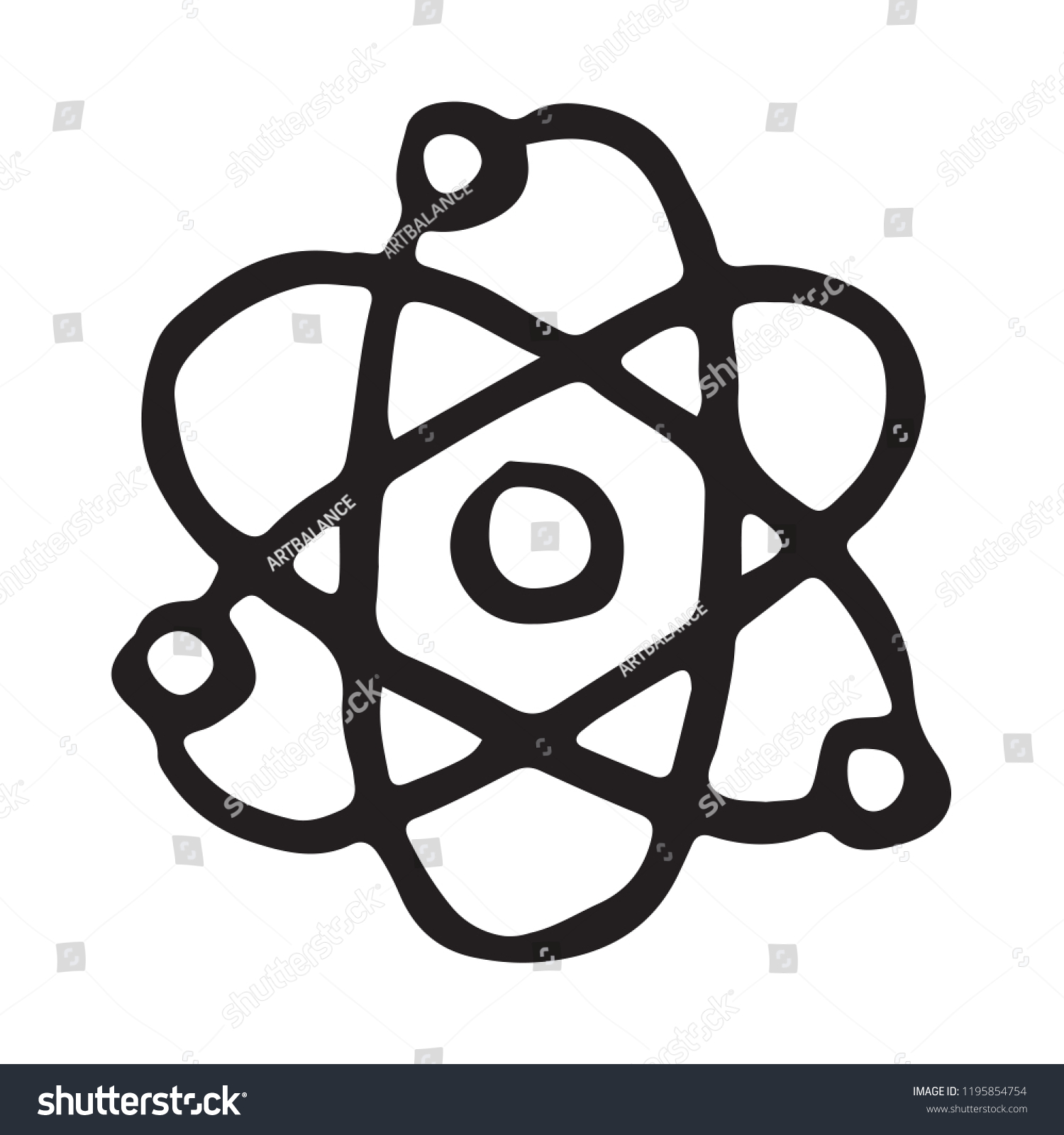 Hand Drawn Atom Doodle Icon Vector Stock Vector (Royalty Free ...