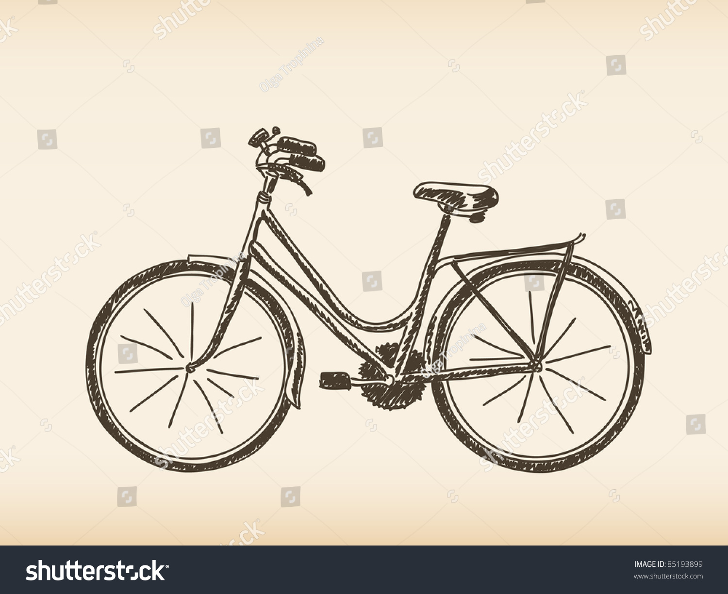 Hand Drawn Bicycle Stock Vector (Royalty Free) 85193899 | Shutterstock