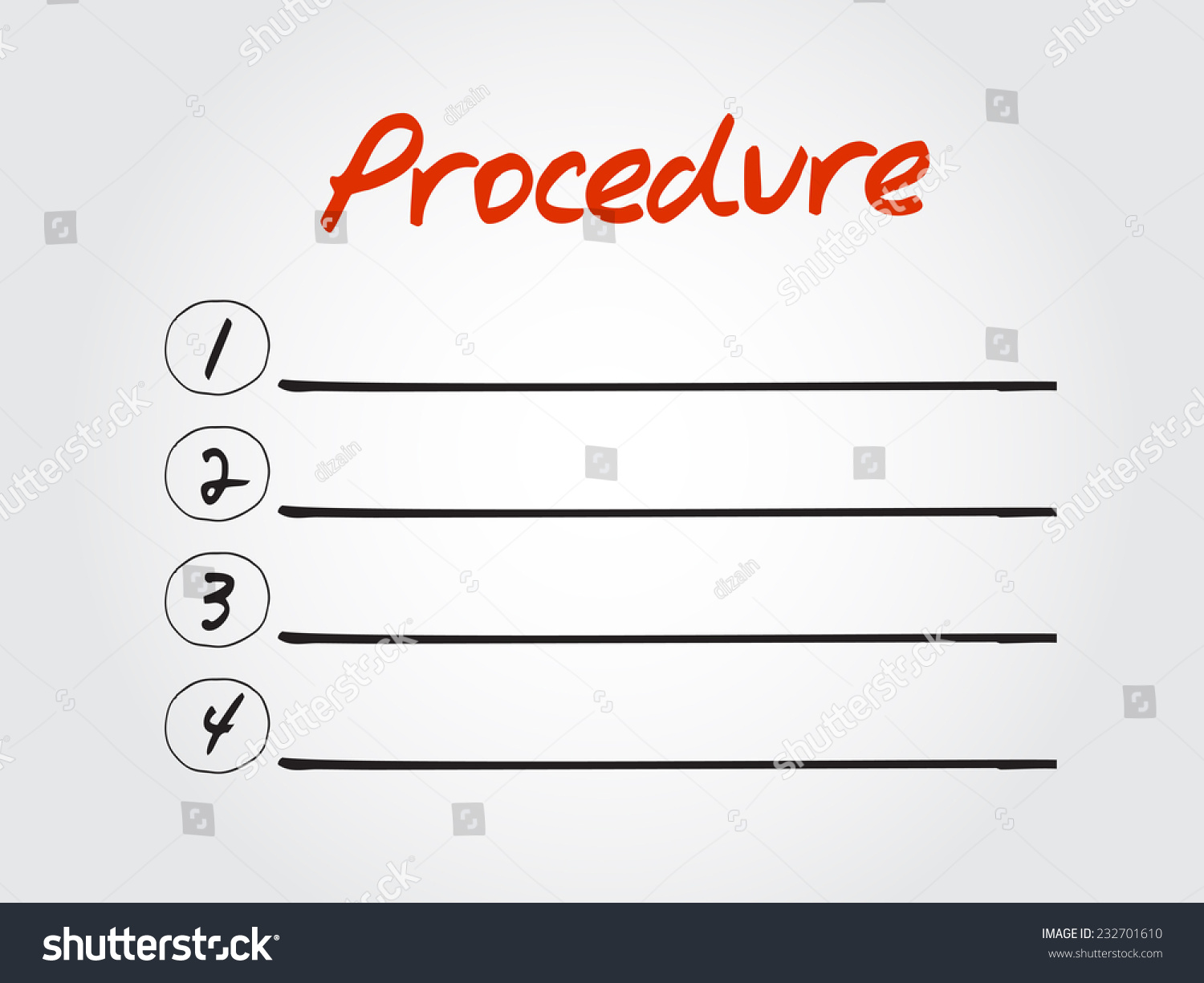 Hand Drawn Blank Procedure List Vector Stock Vector (Royalty Free ...