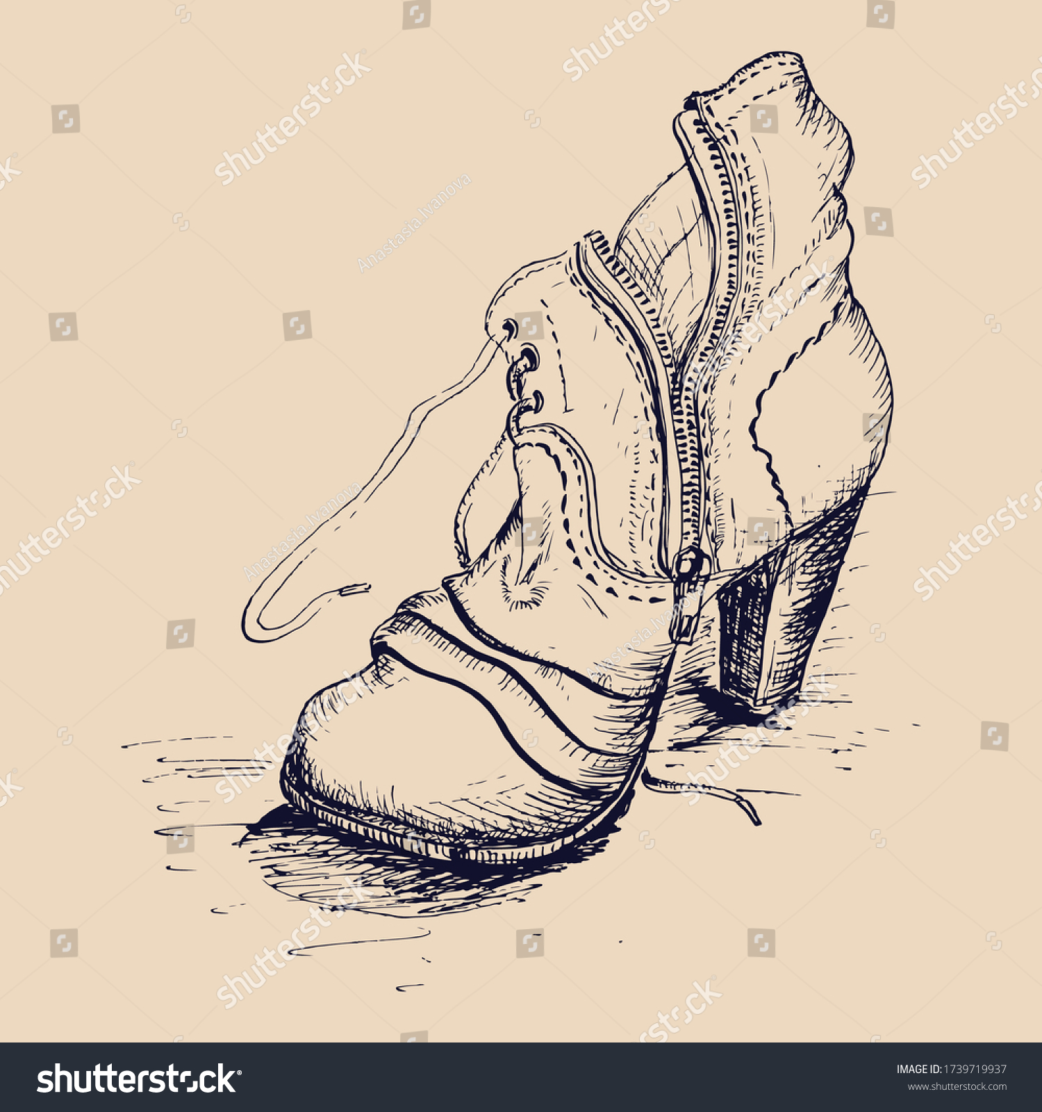 Hand Drawn Boot Vector Illustration Your Stock Vector (Royalty Free ...