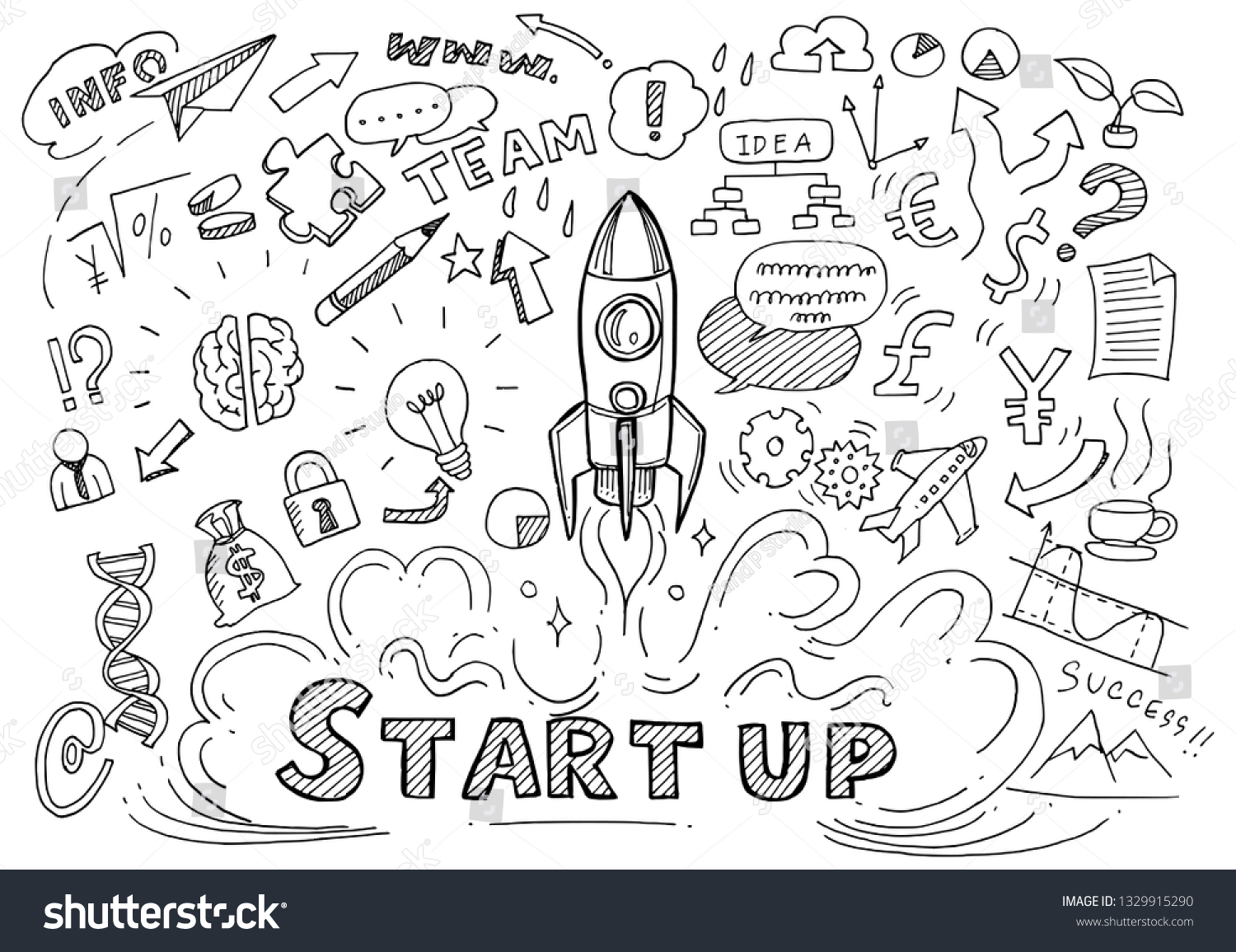 Hand Drawn Business Backgrounddoodles Vector Illustration Stock Vector ... Hand Drawn Business Backgrounddoodles Vector Illustration Stock Vector ...