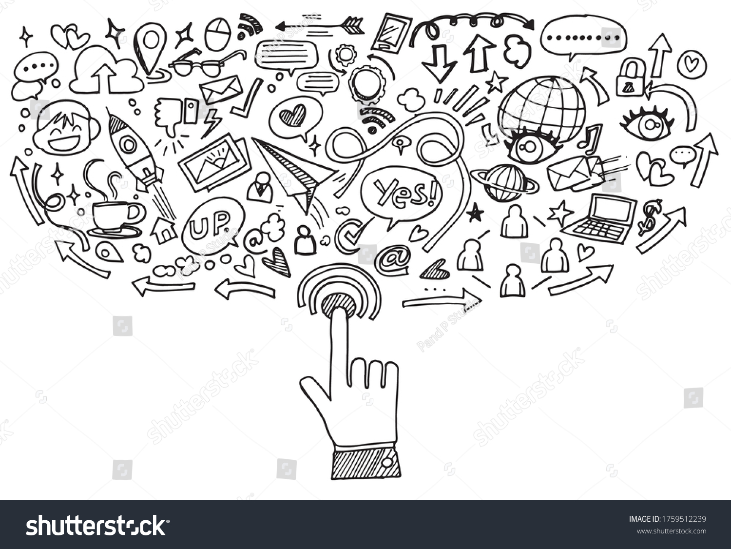 Hand Drawn Business Backgrounddoodles Vector Illustration Stock Vector ... Hand Drawn Business Backgrounddoodles Vector Illustration Stock Vector ...