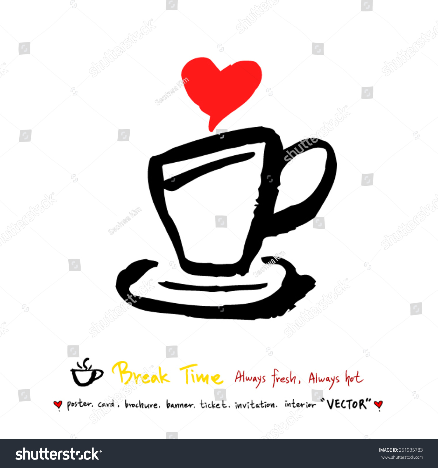Hand Drawn Cafe Poster Illustration Vector Stock Vector (Royalty Free ...