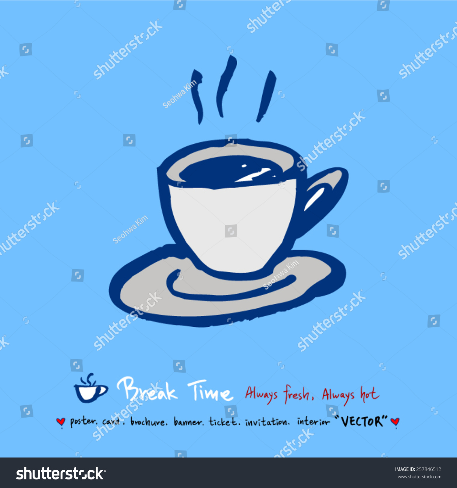 Hand Drawn Cafe Poster Illustration Vector Stock Vector (Royalty Free ...