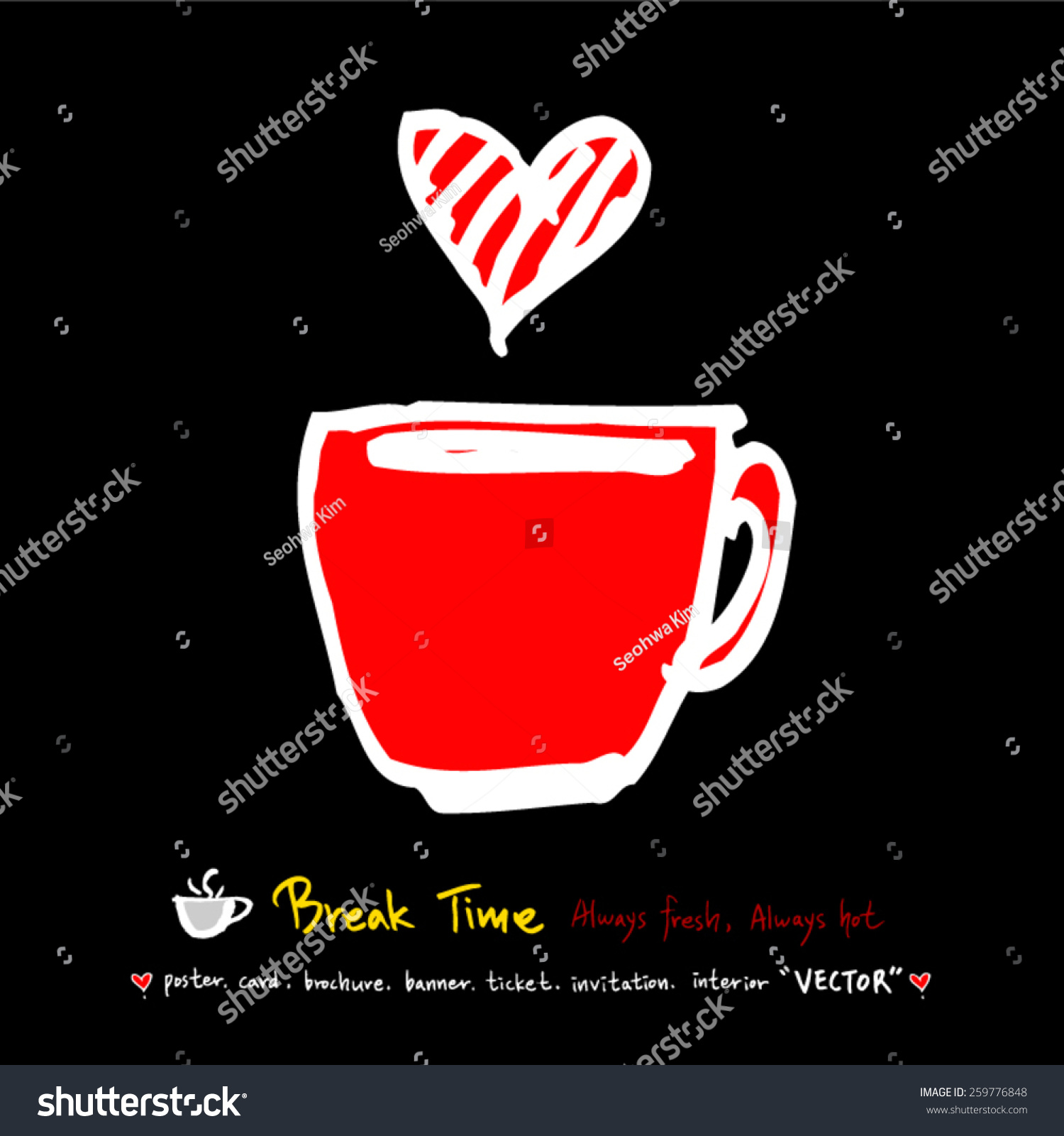 Hand Drawn Cafe Poster Illustration Vector Stock Vector (Royalty Free ...