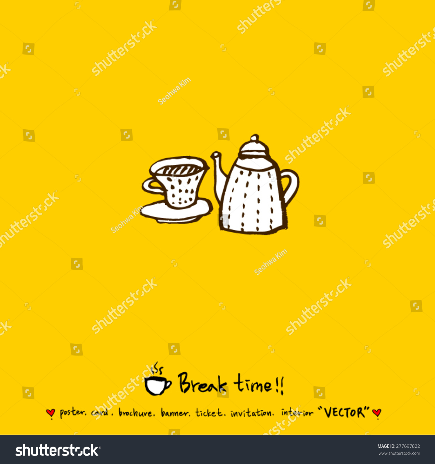 Hand Drawn Cafe Poster Illustration Vector Stock Vector (Royalty Free ...