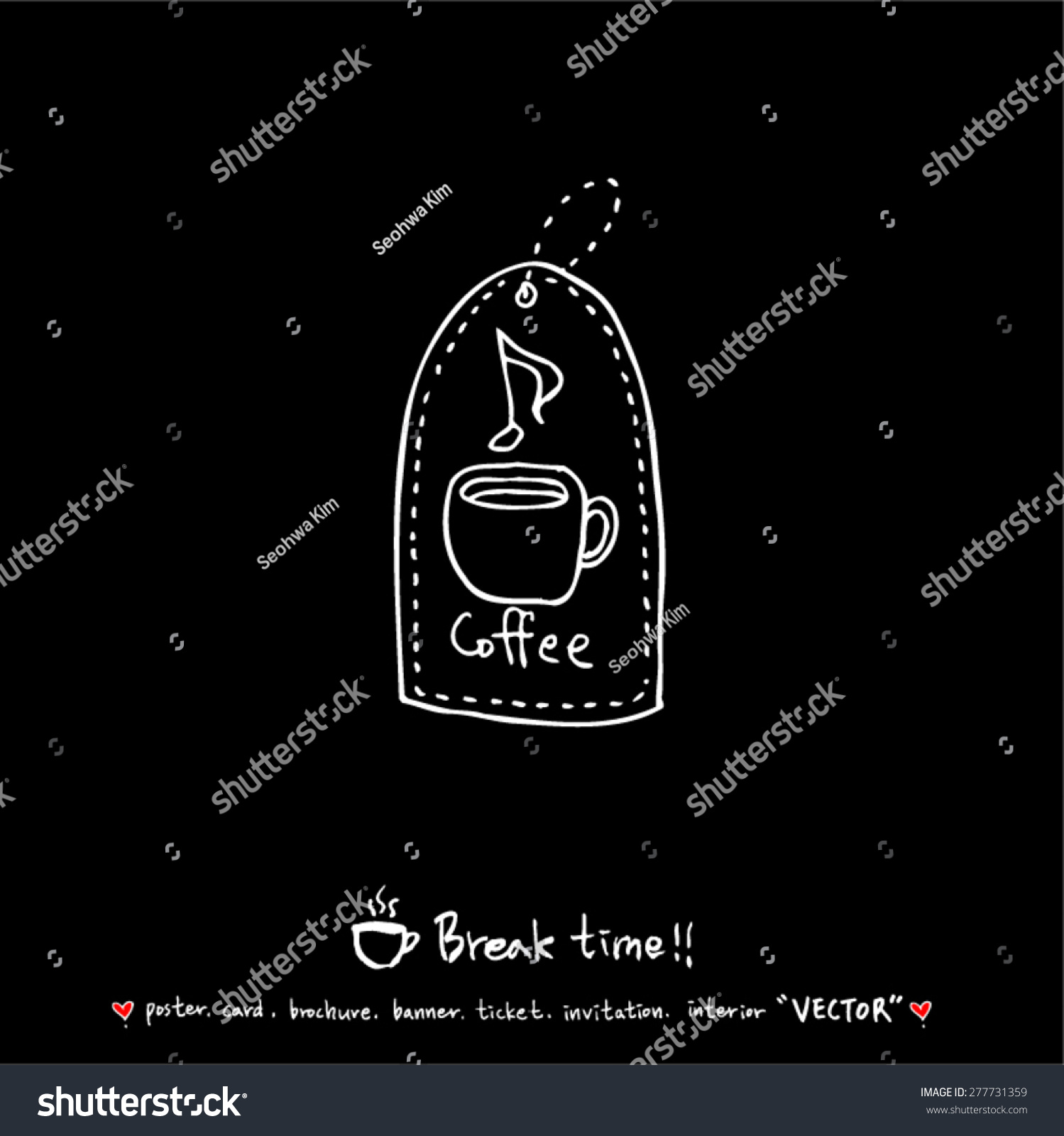 Hand Drawn Cafe Poster Illustration Vector Stock Vector (Royalty Free ...