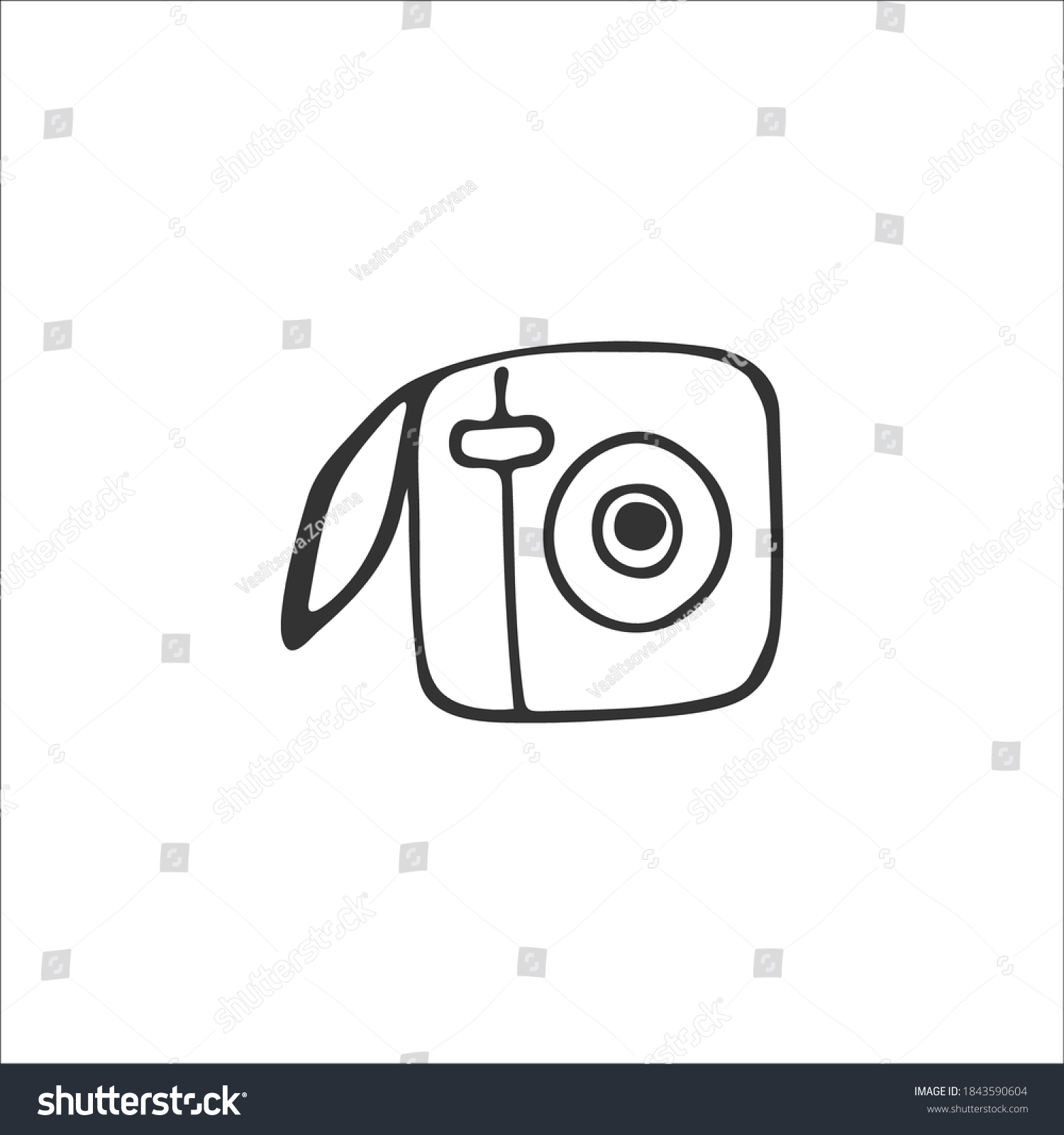 Handdrawn Camera Doodle Image Isolated On Stock Vector (Royalty Free ...